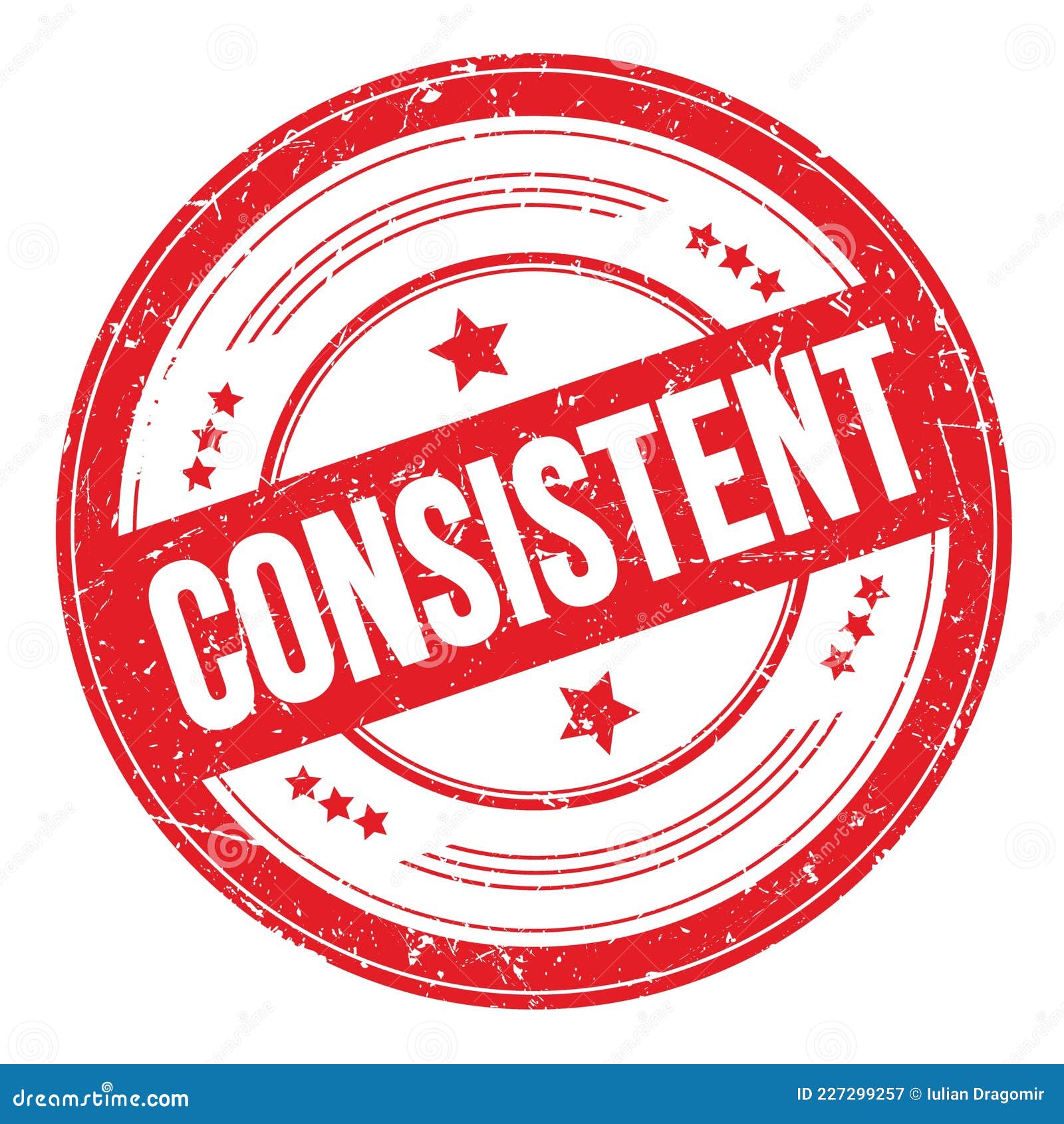 CONSISTENT Text on Red Round Grungy Stamp Stock Illustration ...