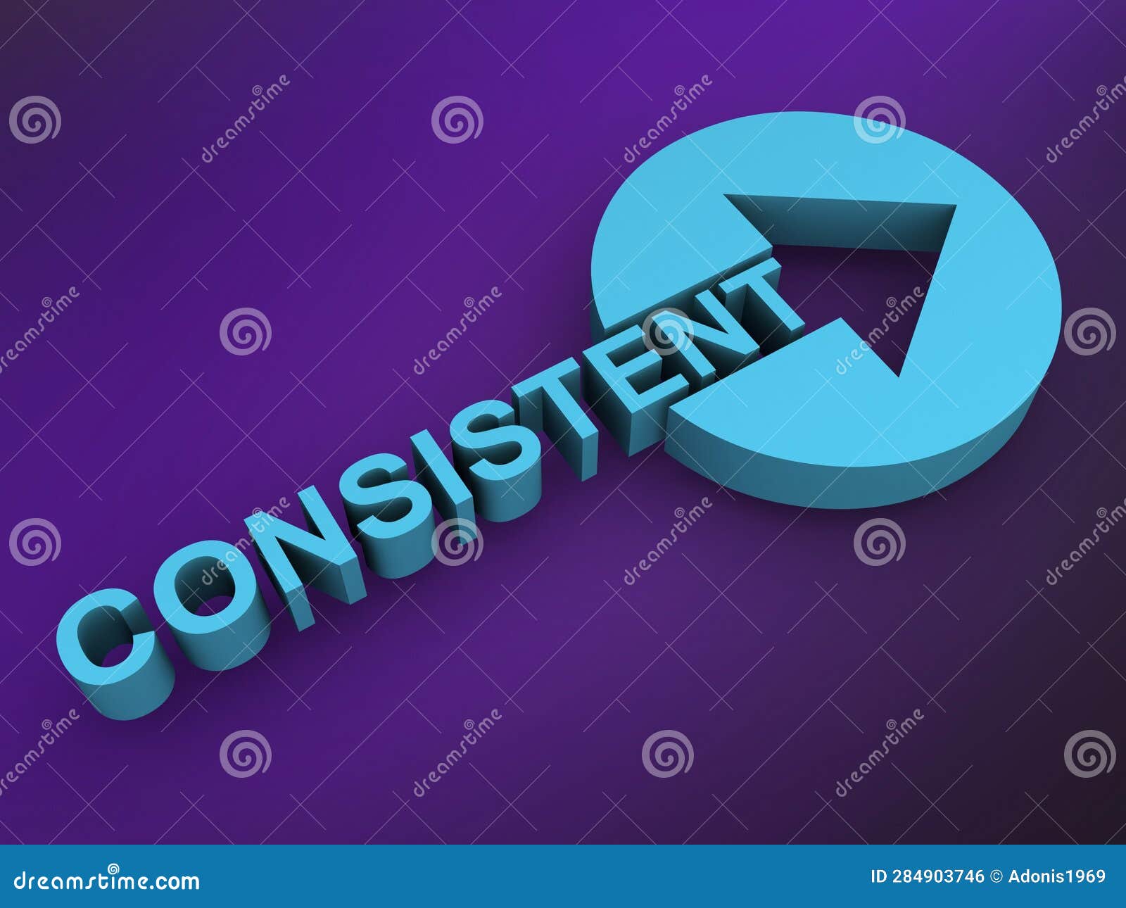 Consistent word on purple stock illustration. Illustration of quality ...