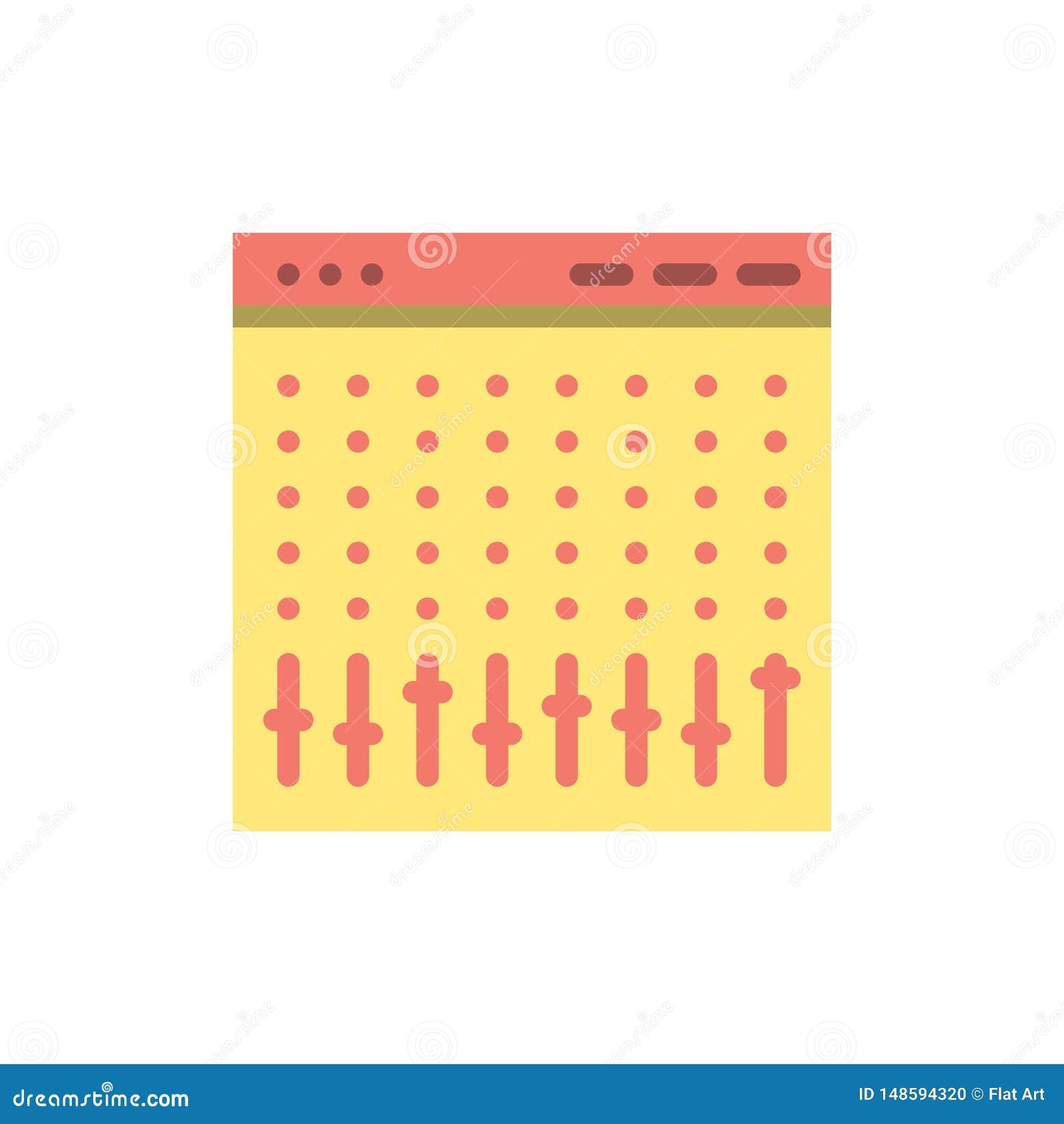 Console, Control, Controller, Hardware, Mixer Flat Color Icon. Vector ...