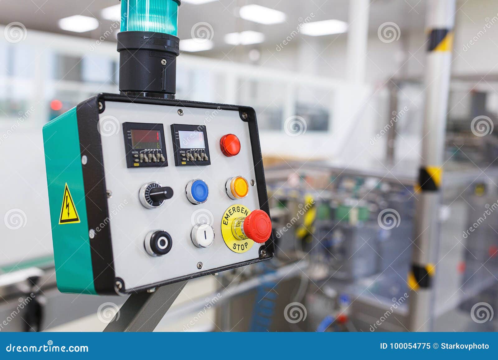 Console Control Line Conveyor in the Production Room. Stock Image ...