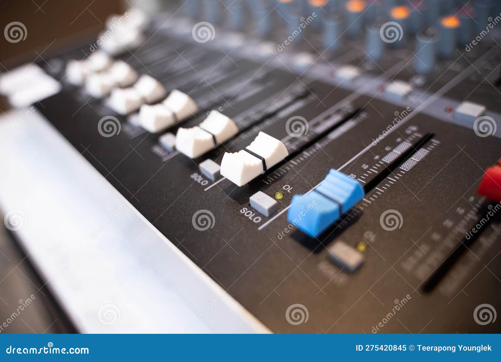 The Console Control Panel of a Large Hi-fi System. Audio Equipment ...