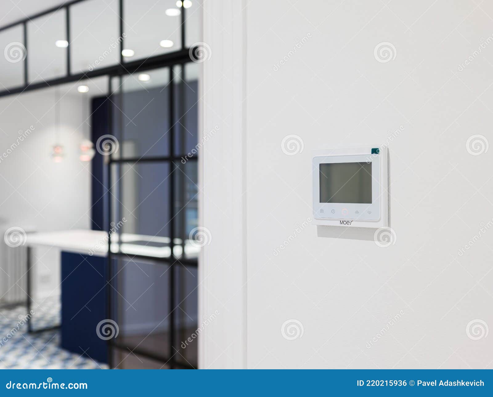 Console for Controlling Heating and Cooling on the White Wall in Modern ...