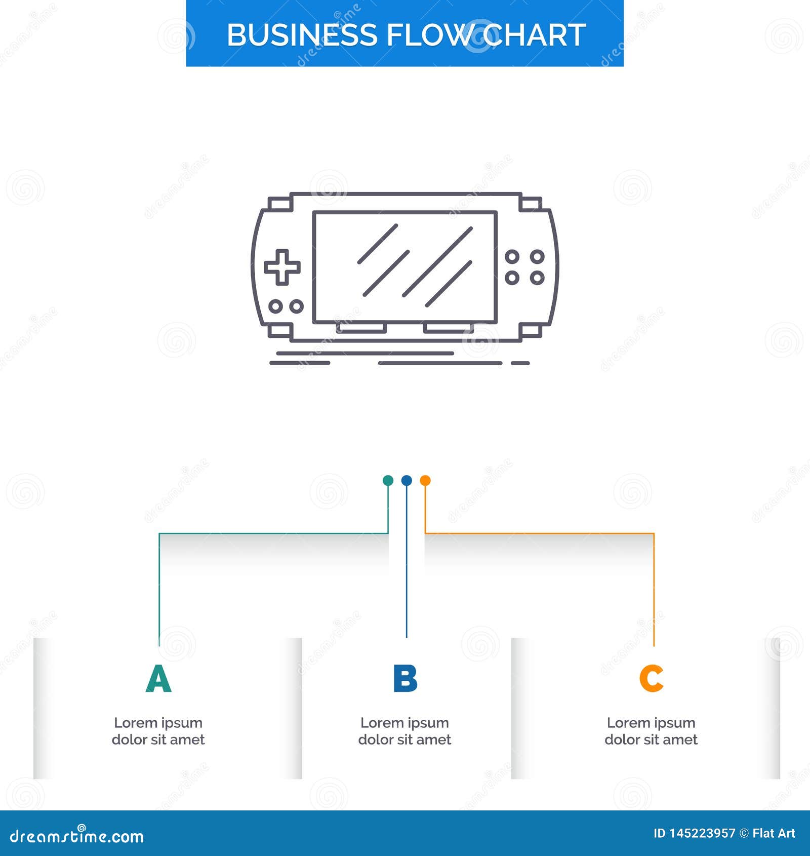 Console, Device, Game, Gaming, Psp Business Flow Chart Design With 3 ...