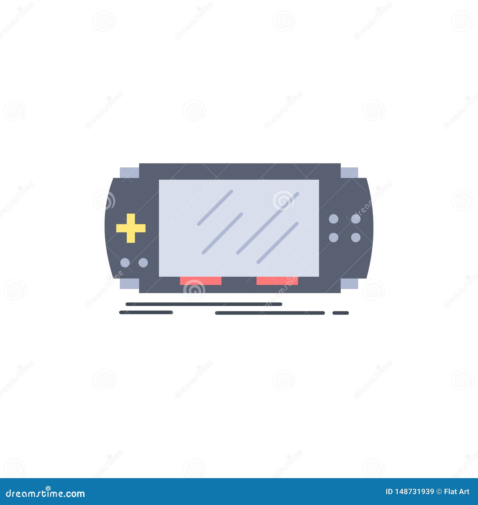 Console, Device, Game, Gaming, Psp Flat Color Icon Vector Stock Vector ...
