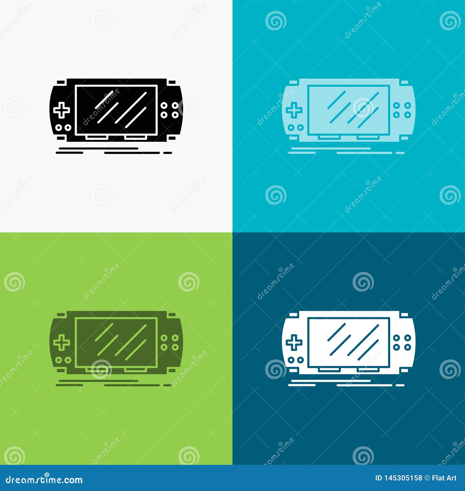 Console, Device, Game, Gaming, Psp Icon Over Various Background. Glyph ...