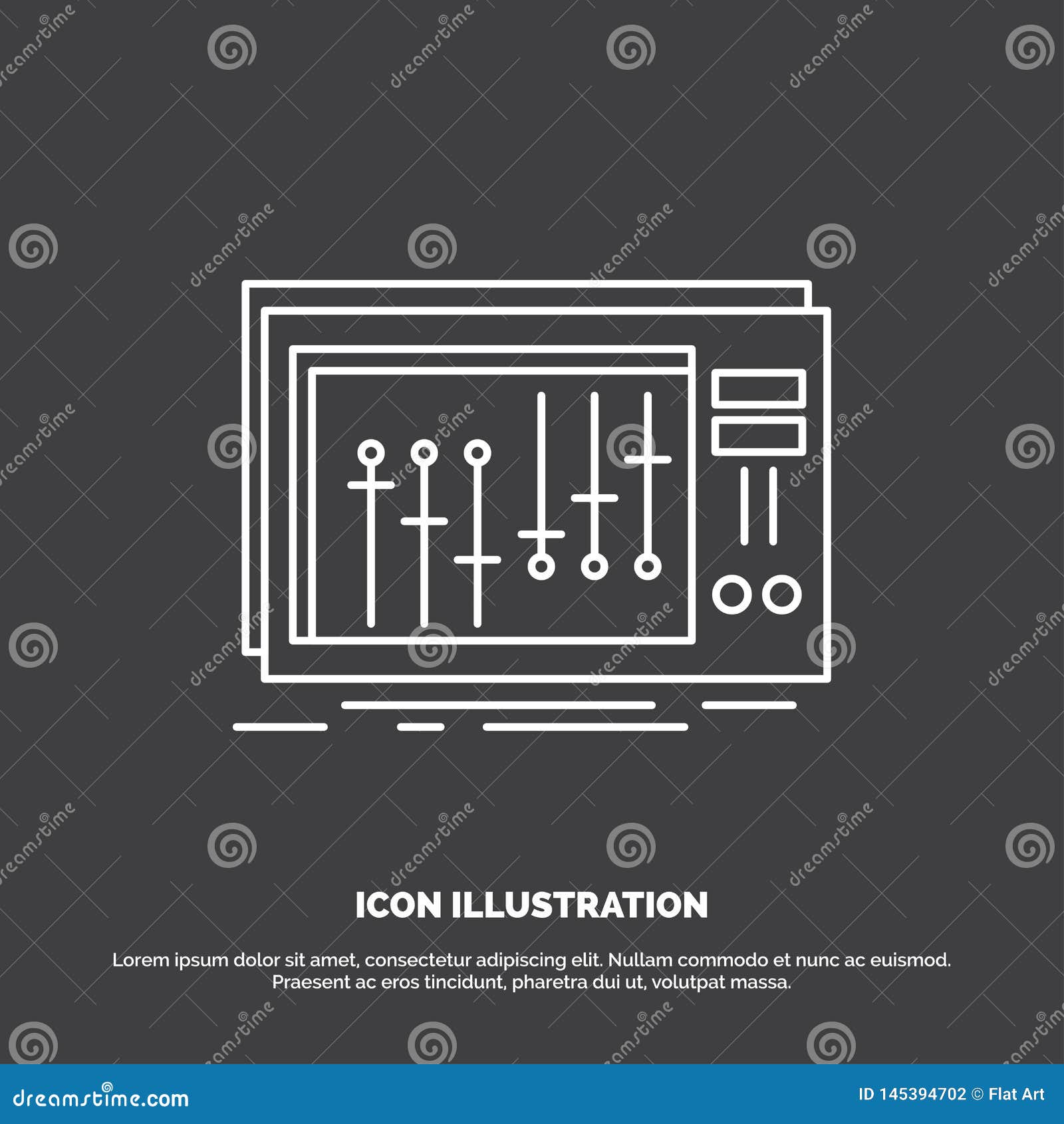Console, Dj, Mixer, Music, Studio Icon. Line Vector Symbol for UI and ...
