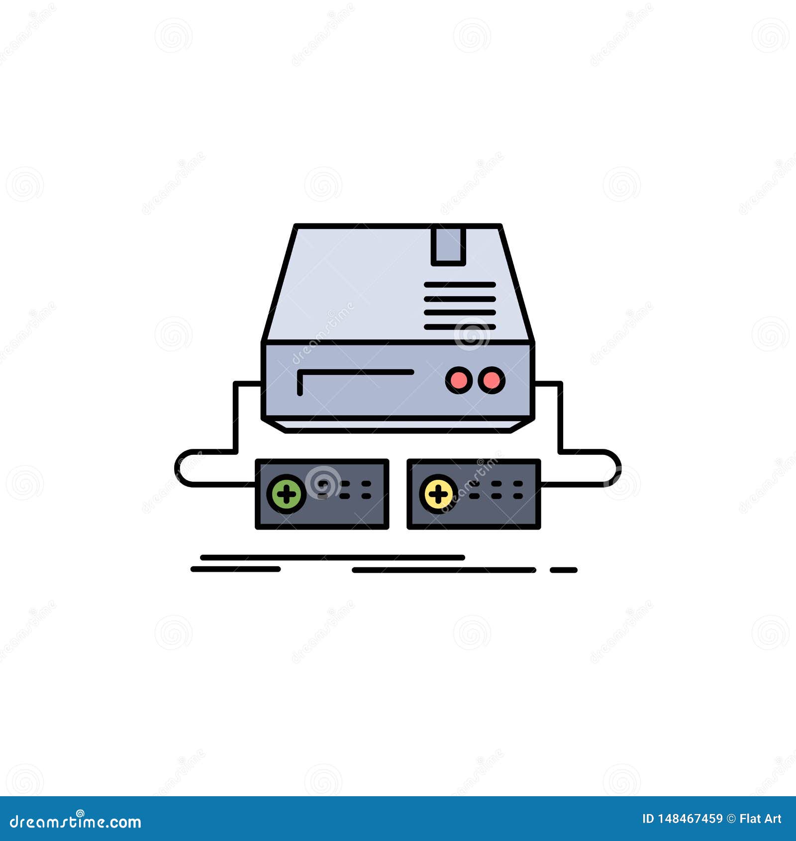 Console, Game, Gaming, Pad, Drive Flat Color Icon Vector Stock Vector ...