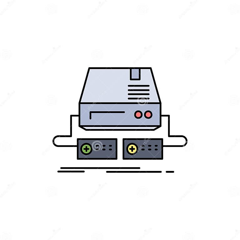 Console, Game, Gaming, Pad, Drive Flat Color Icon Vector Stock Vector ...