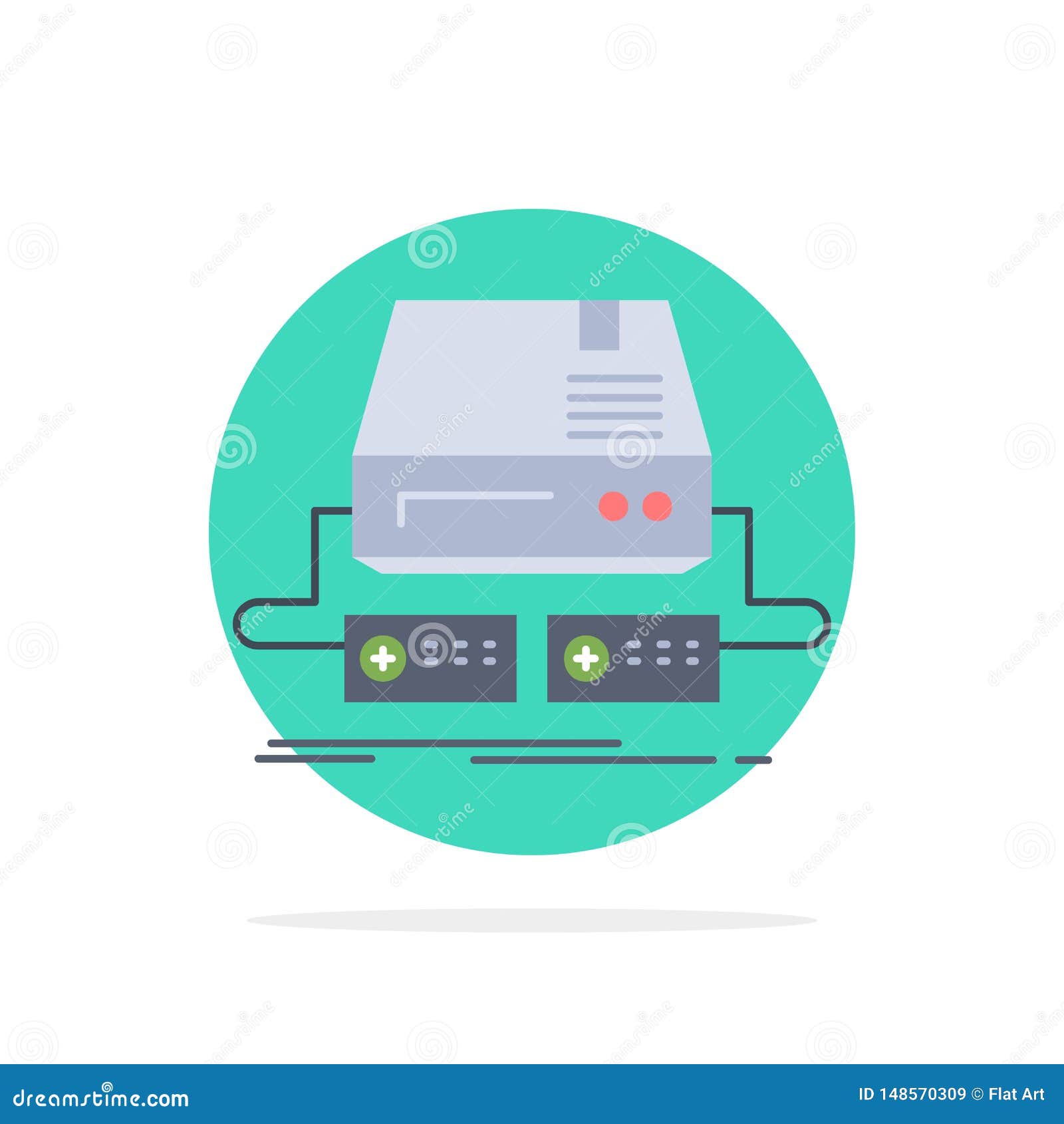 Console, Game, Gaming, Pad, Drive Flat Color Icon Vector Stock Vector ...