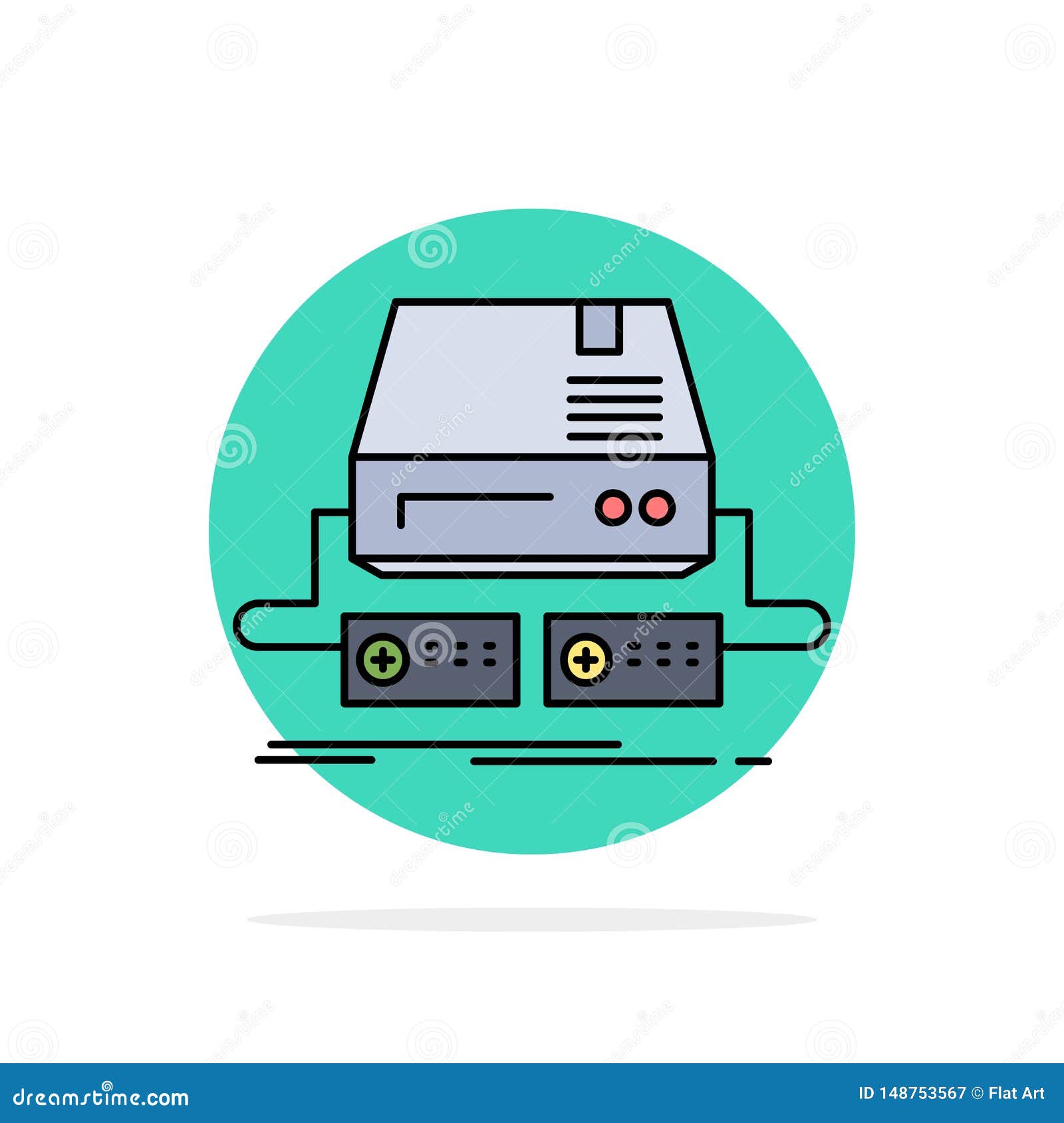 Console, Game, Gaming, Pad, Drive Flat Color Icon Vector Stock Vector ...