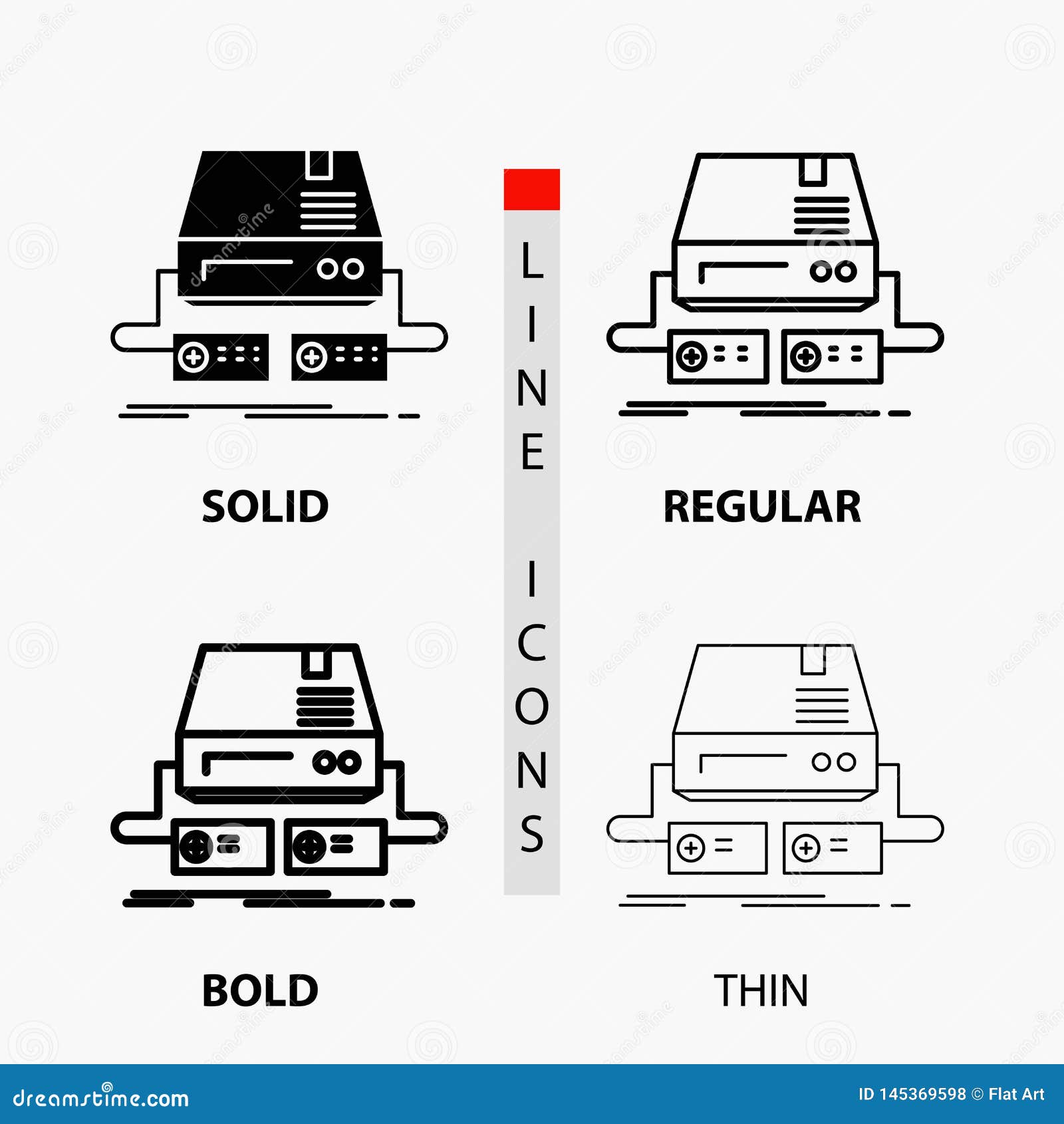 Console, Game, Gaming, Pad, Drive Icon in Thin, Regular, Bold Line and ...