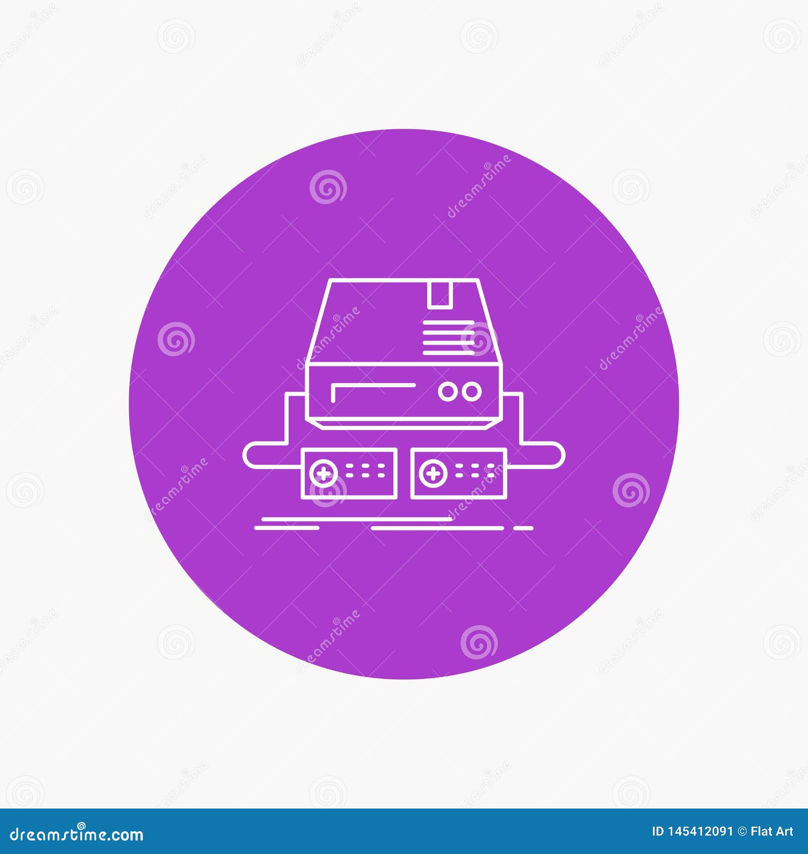 Console, Game, Gaming, Pad, Drive White Line Icon in Circle Background ...