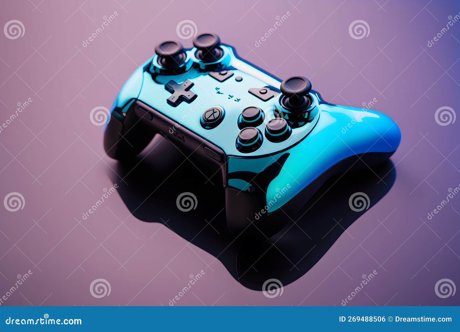 Console Gaming Controller with Many Buttons and Glossy Shiny Body ...