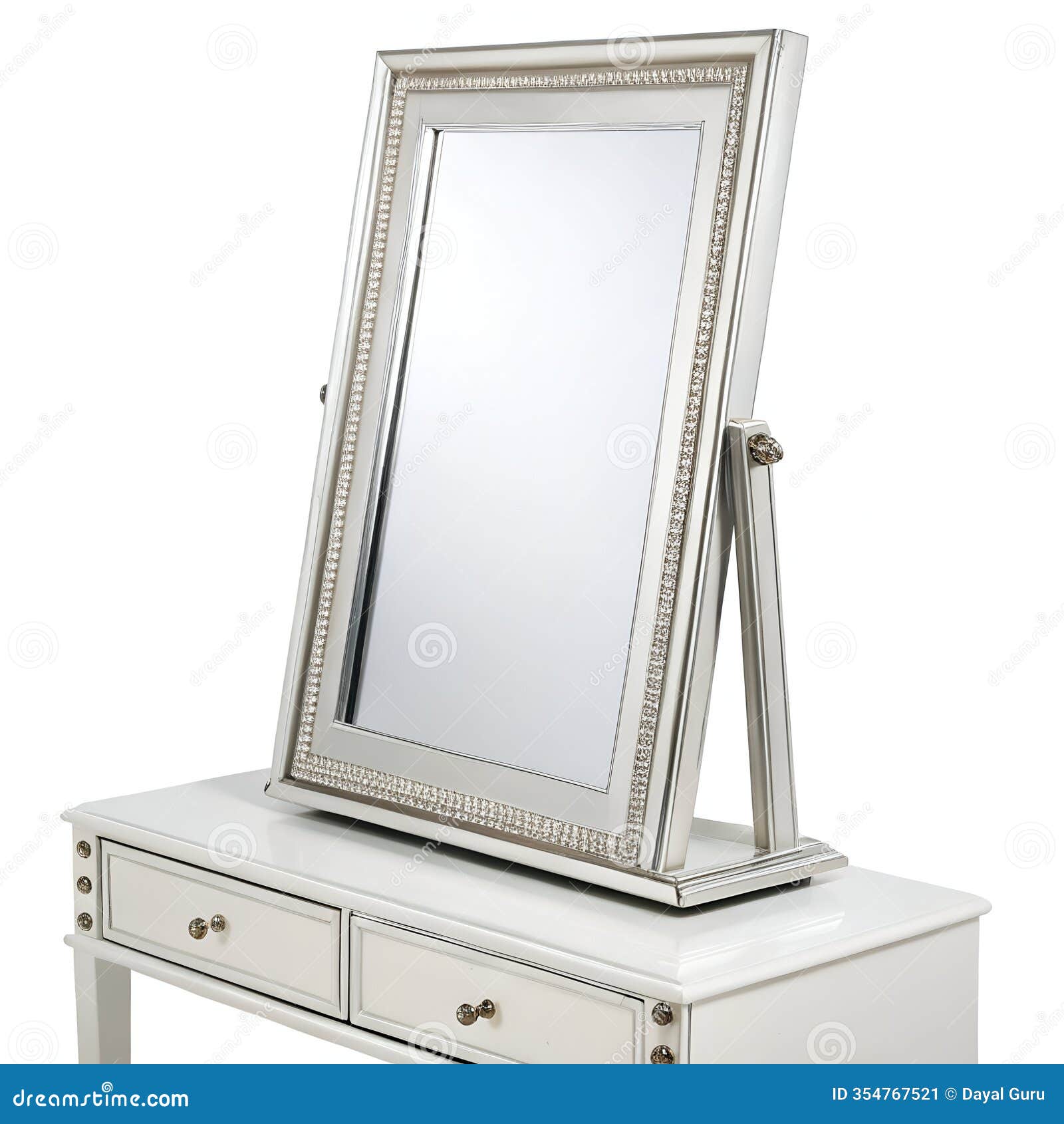 Console Mirror Isolated on White Background Stock Image - Image of ...