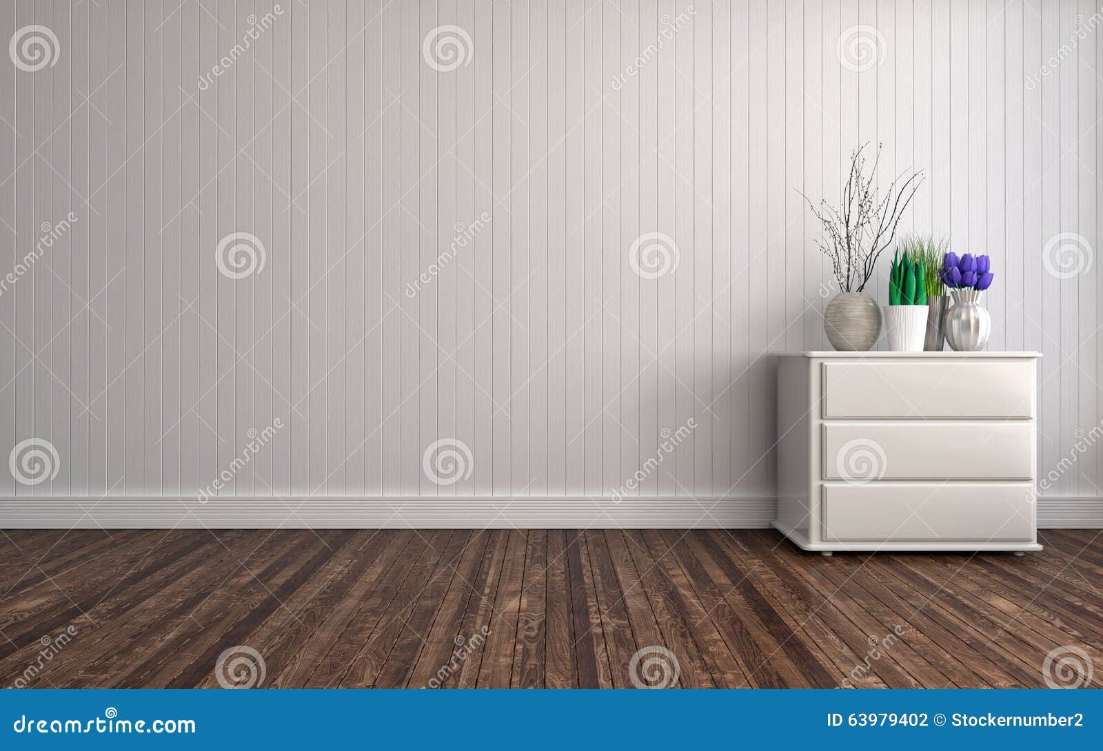 Console Table in a Classic Living Room Interior. 3D Illustration Stock ...