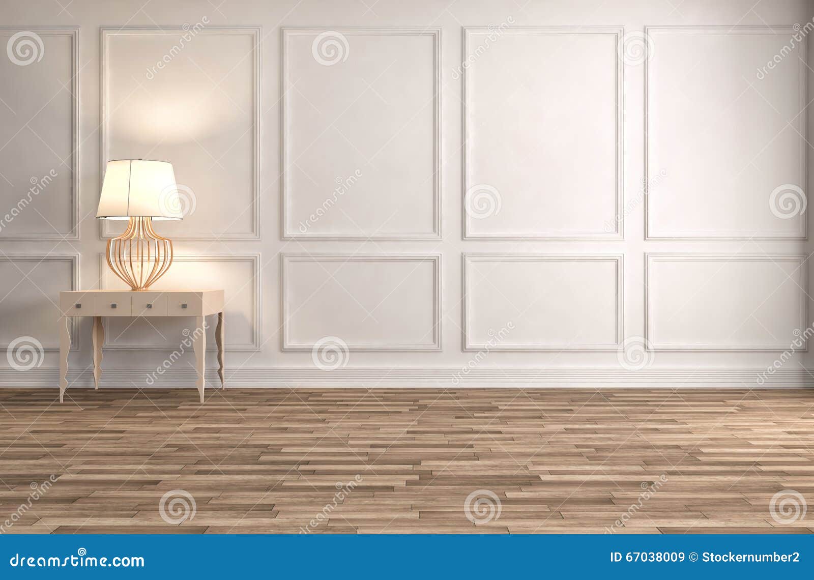 Console Table in a Classic Living Room Interior. 3D Illustration Stock ...