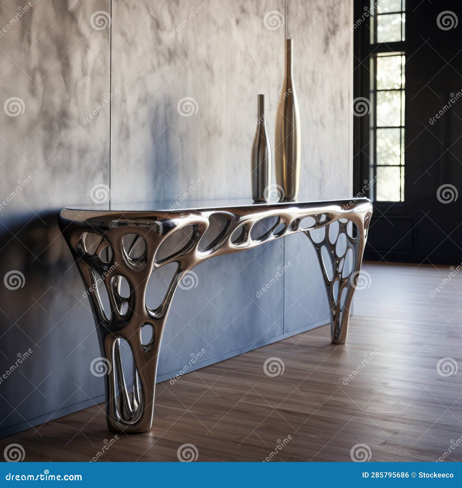 Avicii Inspired Console Table With Unique Metal Structure Royalty-Free ...