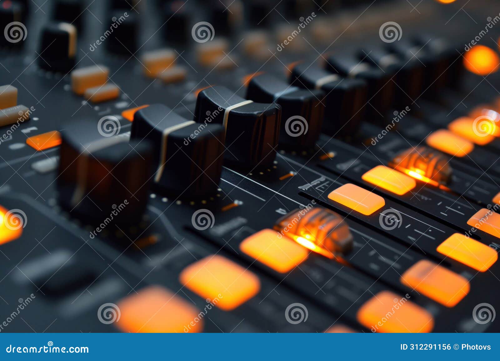A Console with Volume Control Panel Sound Mixer, Equalizer Stock Photo ...