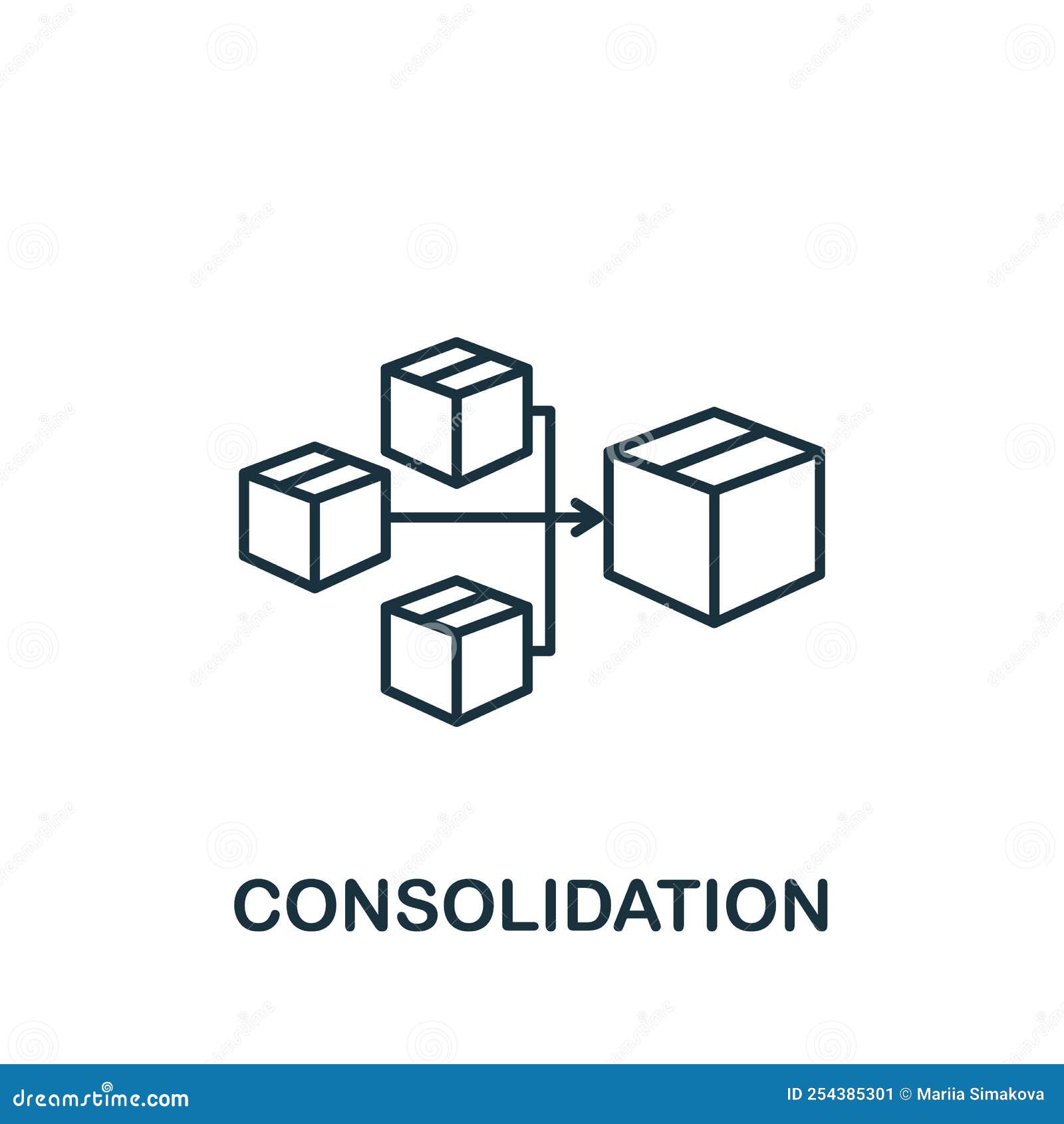 Consolidation Icon. Line Simple Line Shipping Icon for Templates, Web ...