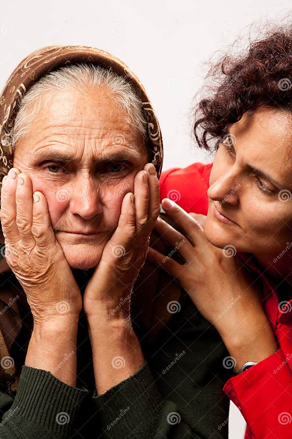 Consoling the elderly stock image. Image of people, medical - 16146173