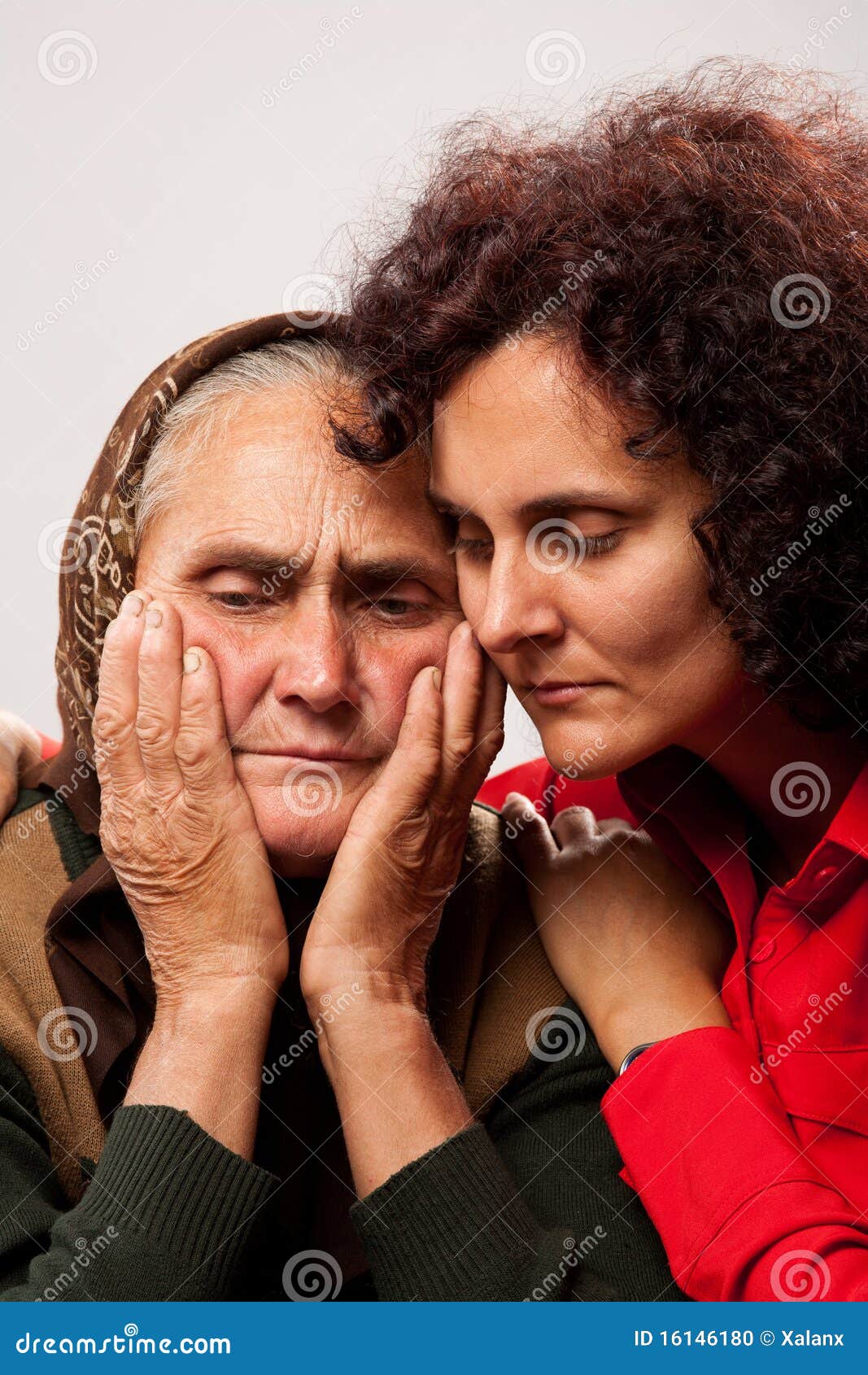 Consoling the elderly stock photo. Image of recovery - 16146180