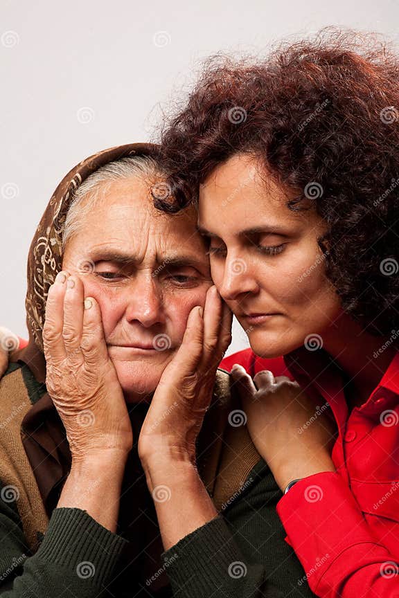 Consoling the elderly stock photo. Image of recovery - 16146180
