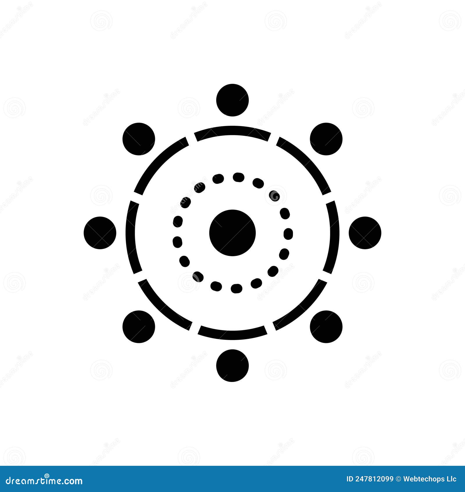 Black Solid Icon for Consortium, Organization and Union Stock Vector ...