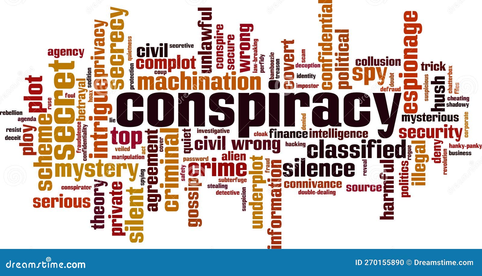 Conspiracy word cloud stock vector. Illustration of wrong - 270155890
