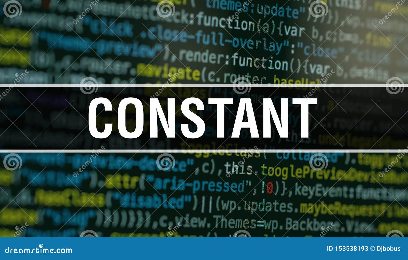 Constant with Abstract Technology Binary Code Background.Digital Binary ...