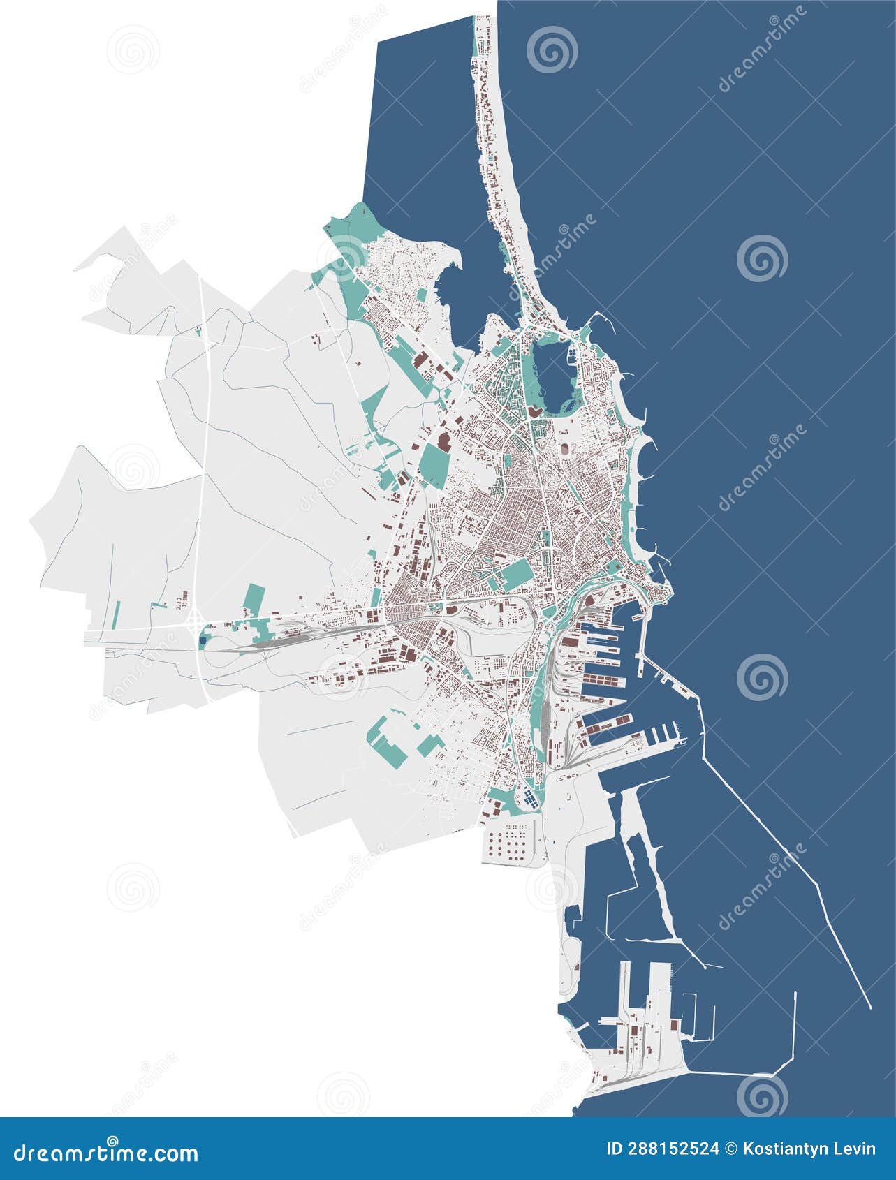 Constanta Map, Administrative Area Vector Illustration | CartoonDealer ...