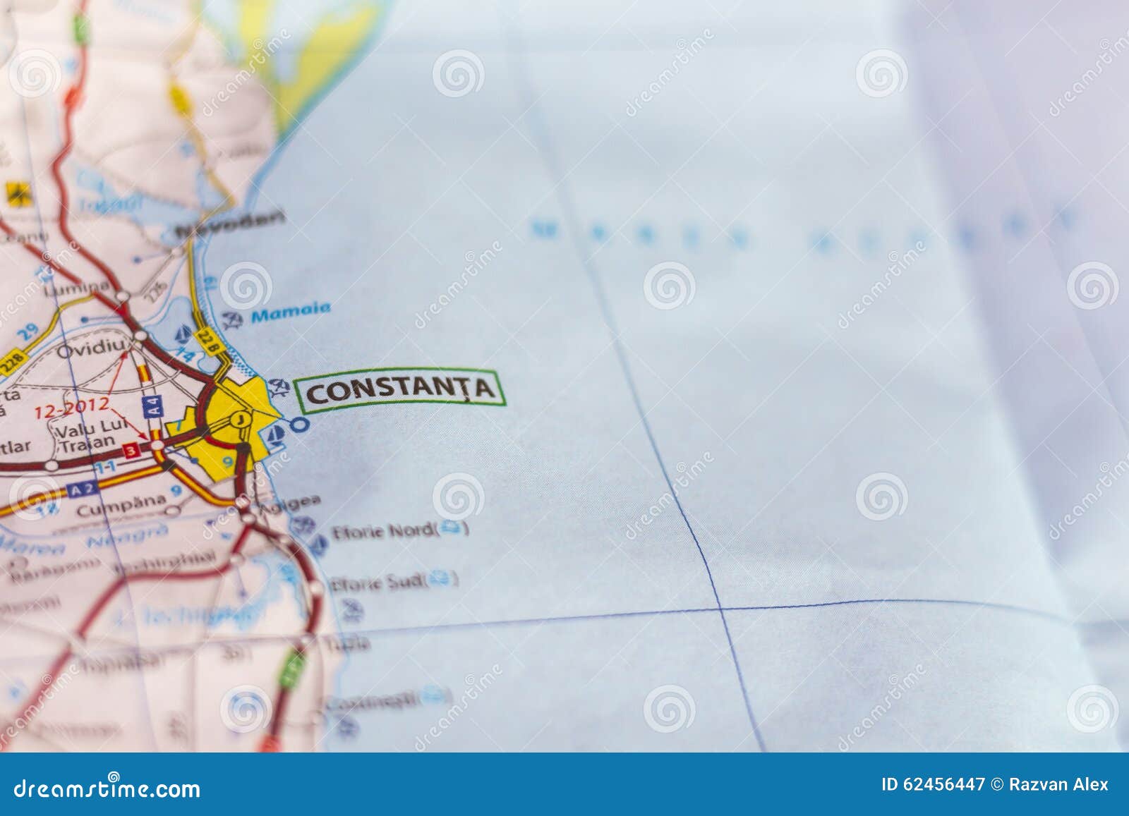 Constanta on a map stock image. Image of ocean, constanta - 62456447