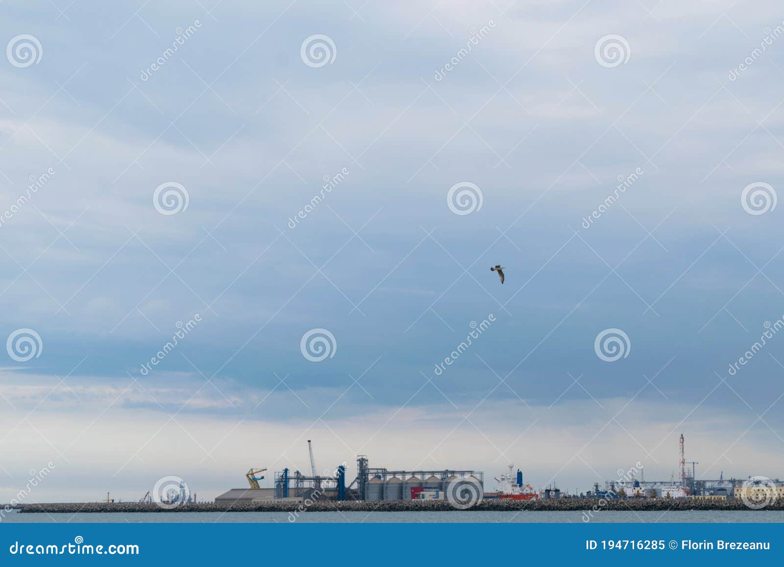 Constanta, Romania - August 14, 2019: View of Constanta Shipyard Cranes ...