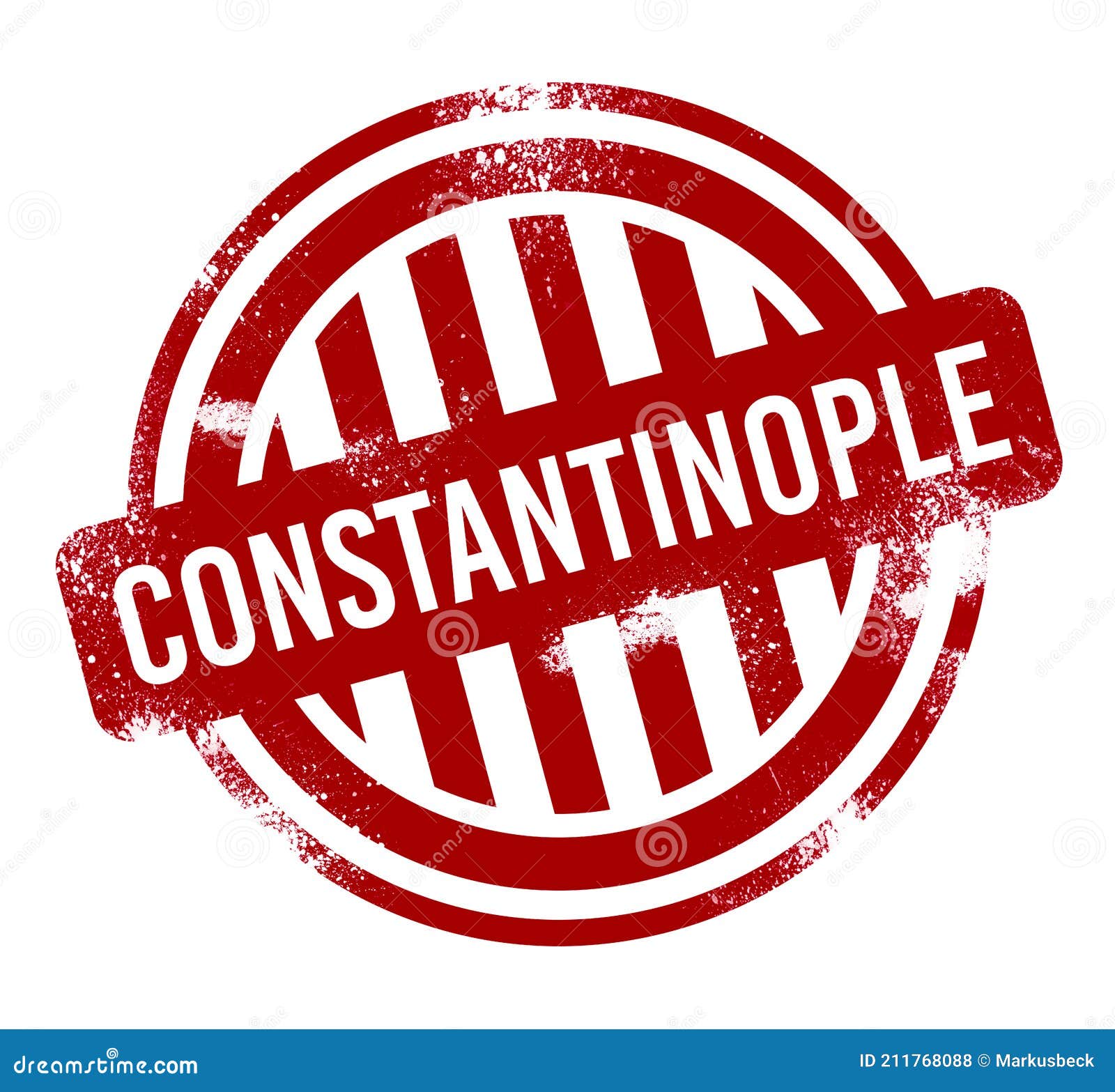 Constantinople - Red Grunge Button, Stamp Stock Illustration ...