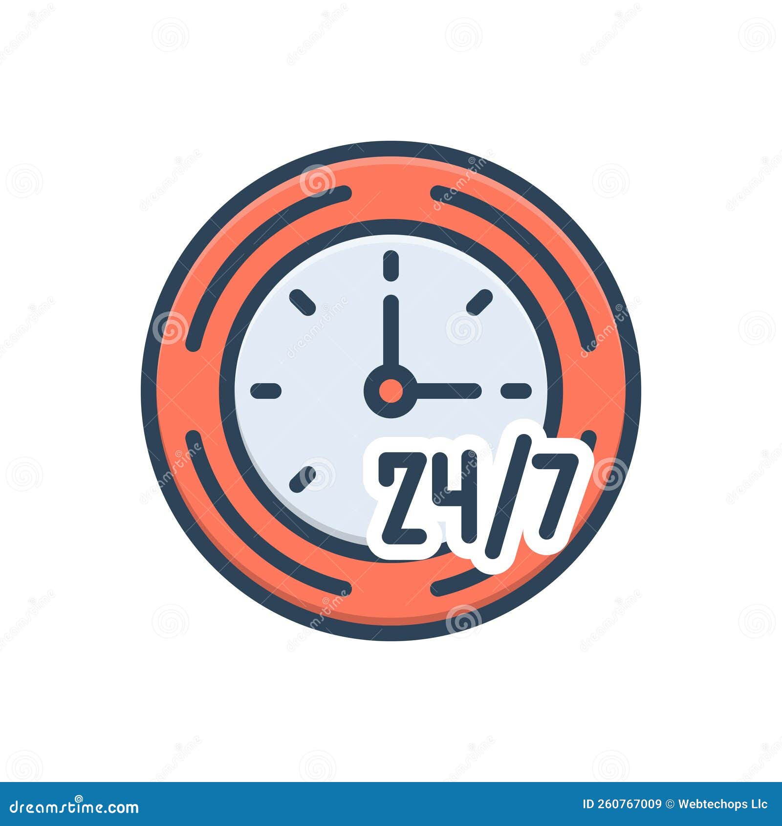 Color Illustration Icon for Constantly, Continually and Service Stock ...