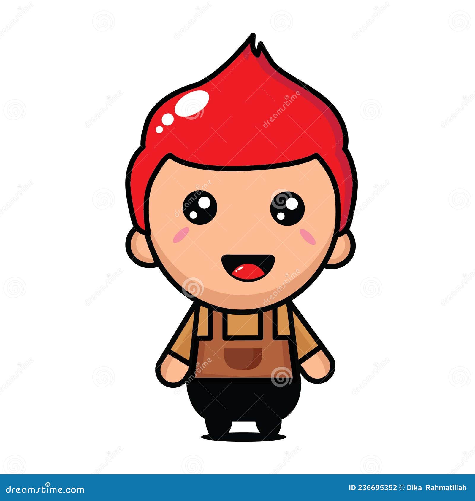Cute Boy Construction Porter Character Vector Design Stock Vector ...