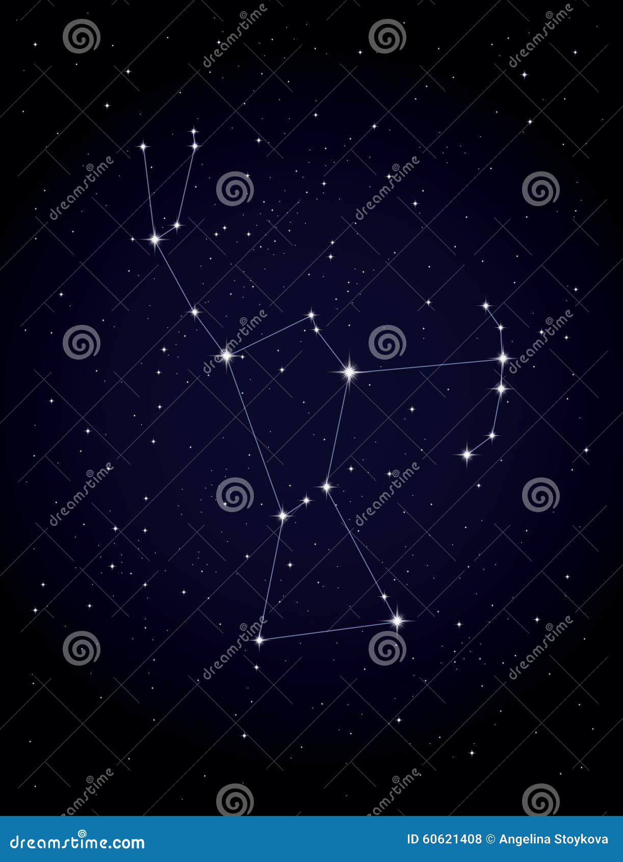 Constellatie Orion vector illustratie. Illustration of melkweg - 60621408