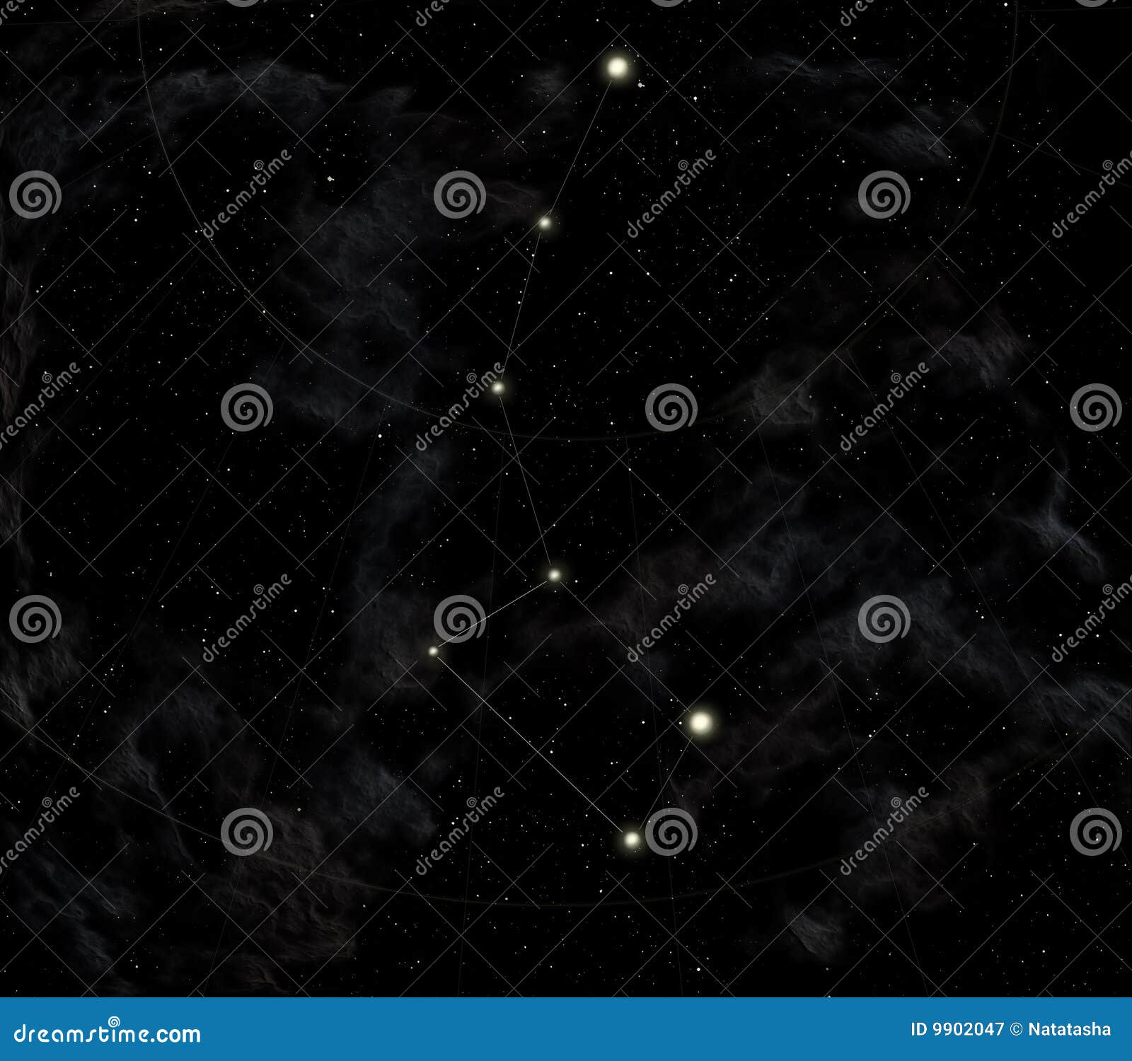 Constellatie Van Kleine Dipper Stock Illustratie - Illustration of mist ...