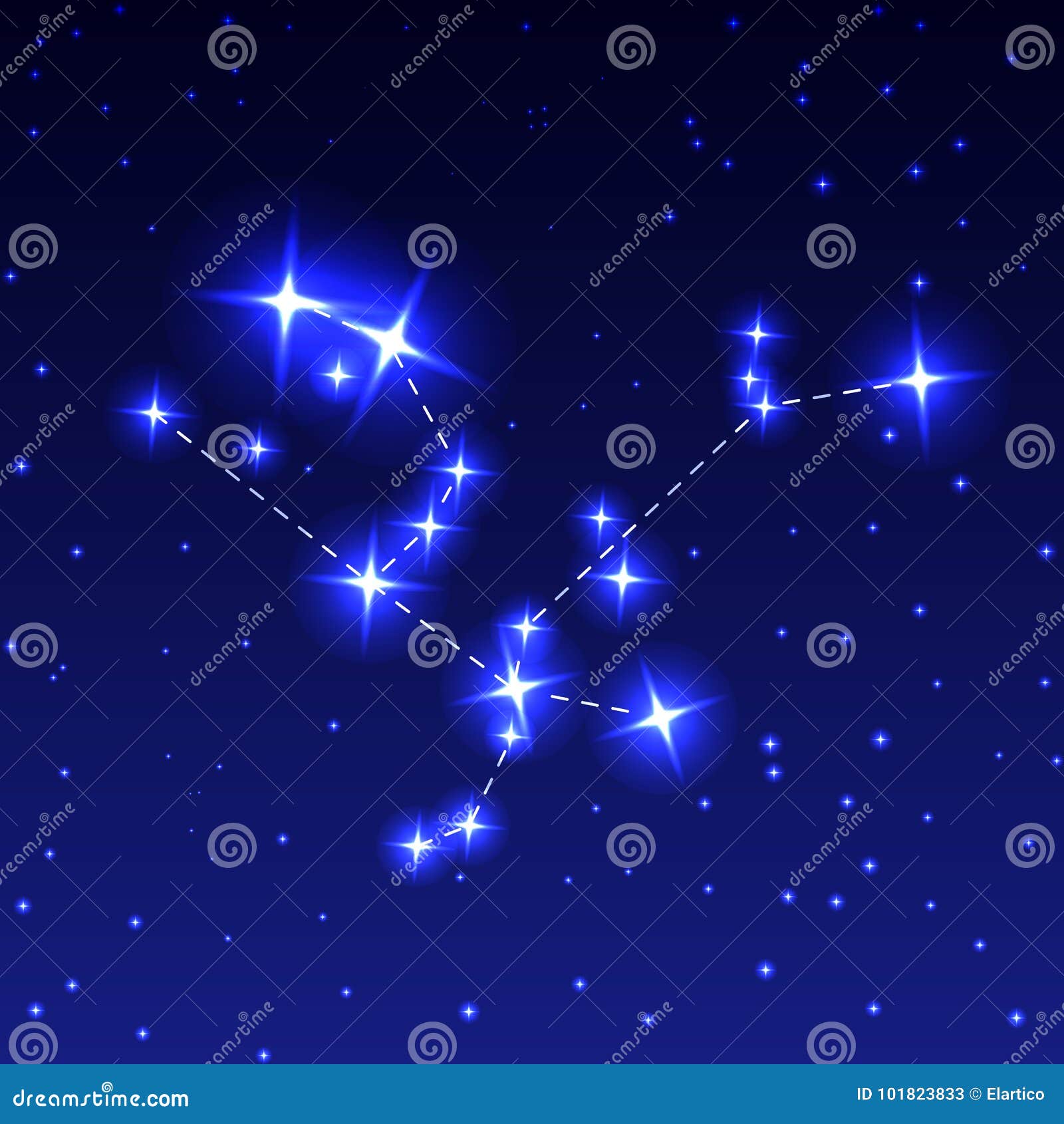 The Constellation of Andromeda in the Night Starry Sky. Vector ...