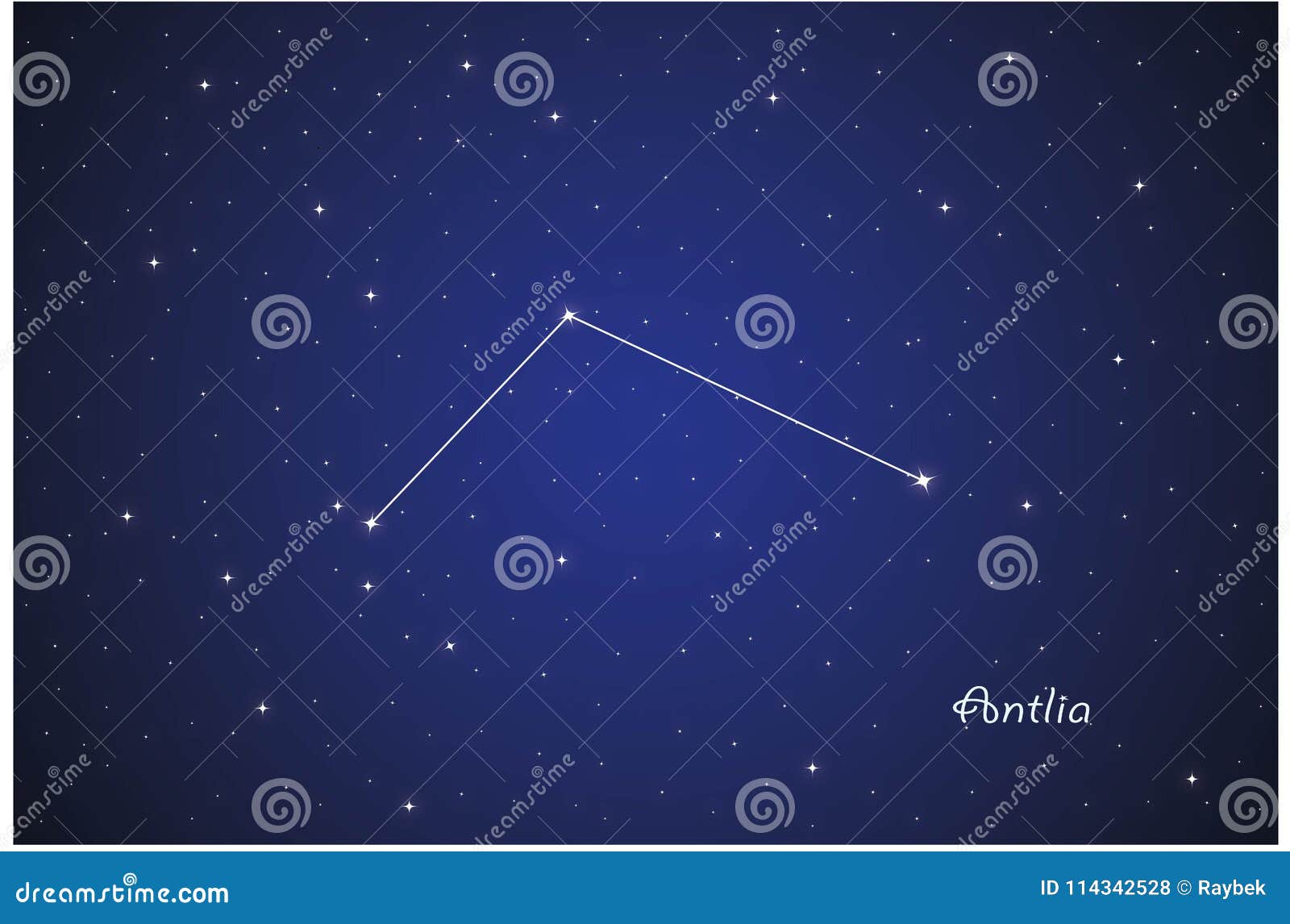 Constellation of Antlia stock illustration. Illustration of dark ...