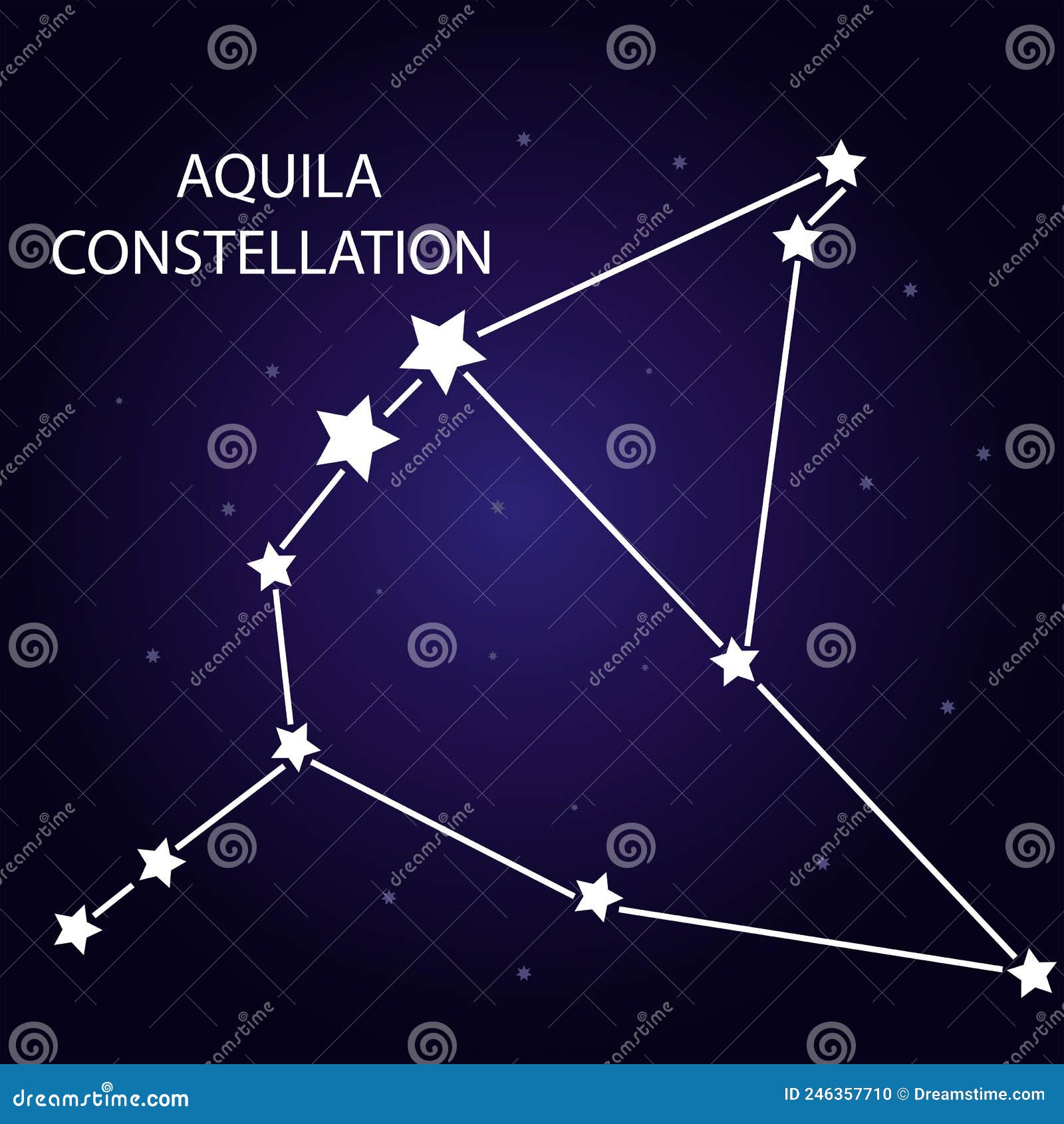 The Constellation of Aquila with Bright Stars. Vector Illustration ...