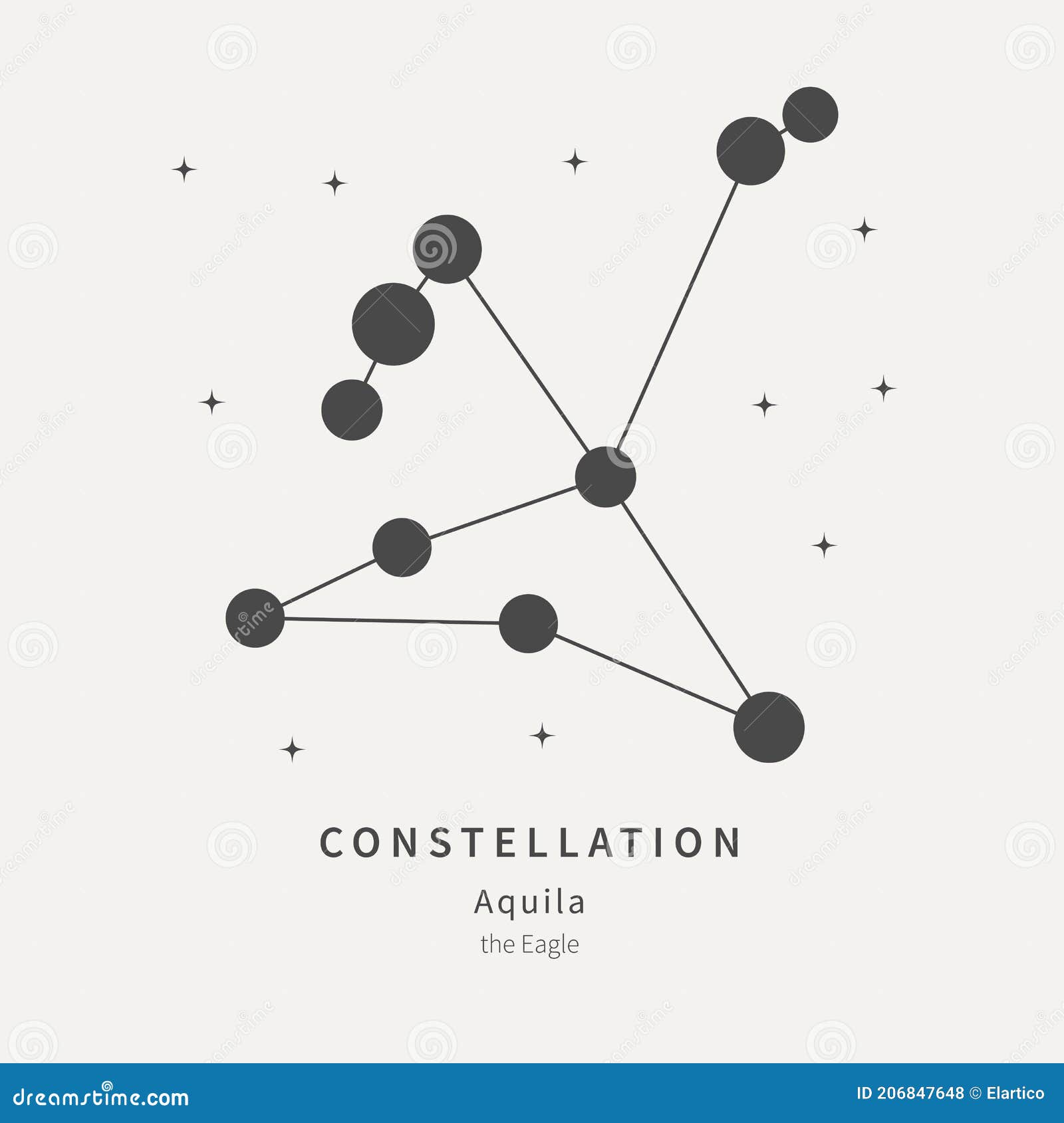 The Constellation of Aquila. the Eagle - Linear Icon Stock Vector ...