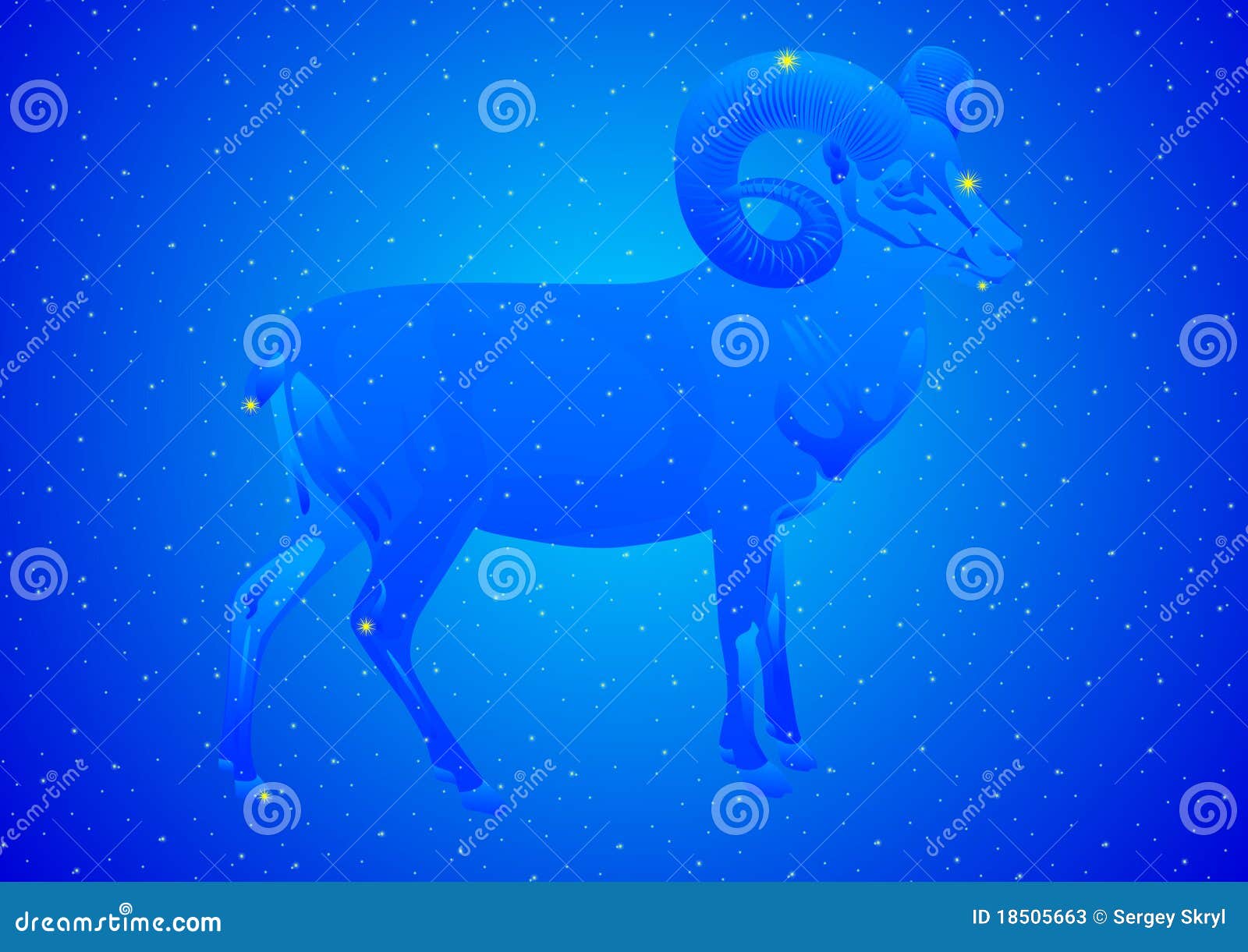 Constellation Aries stock vector. Illustration of grazing - 18505663