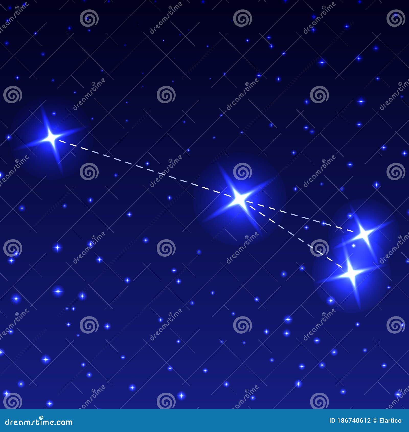 The Constellation of the Arrow in the Night Starry Sky. Vector ...