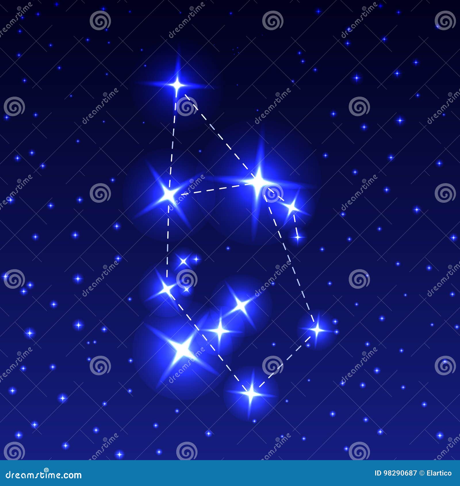 The Constellation Auriga in the Night Starry Sky. Vector Illustration ...
