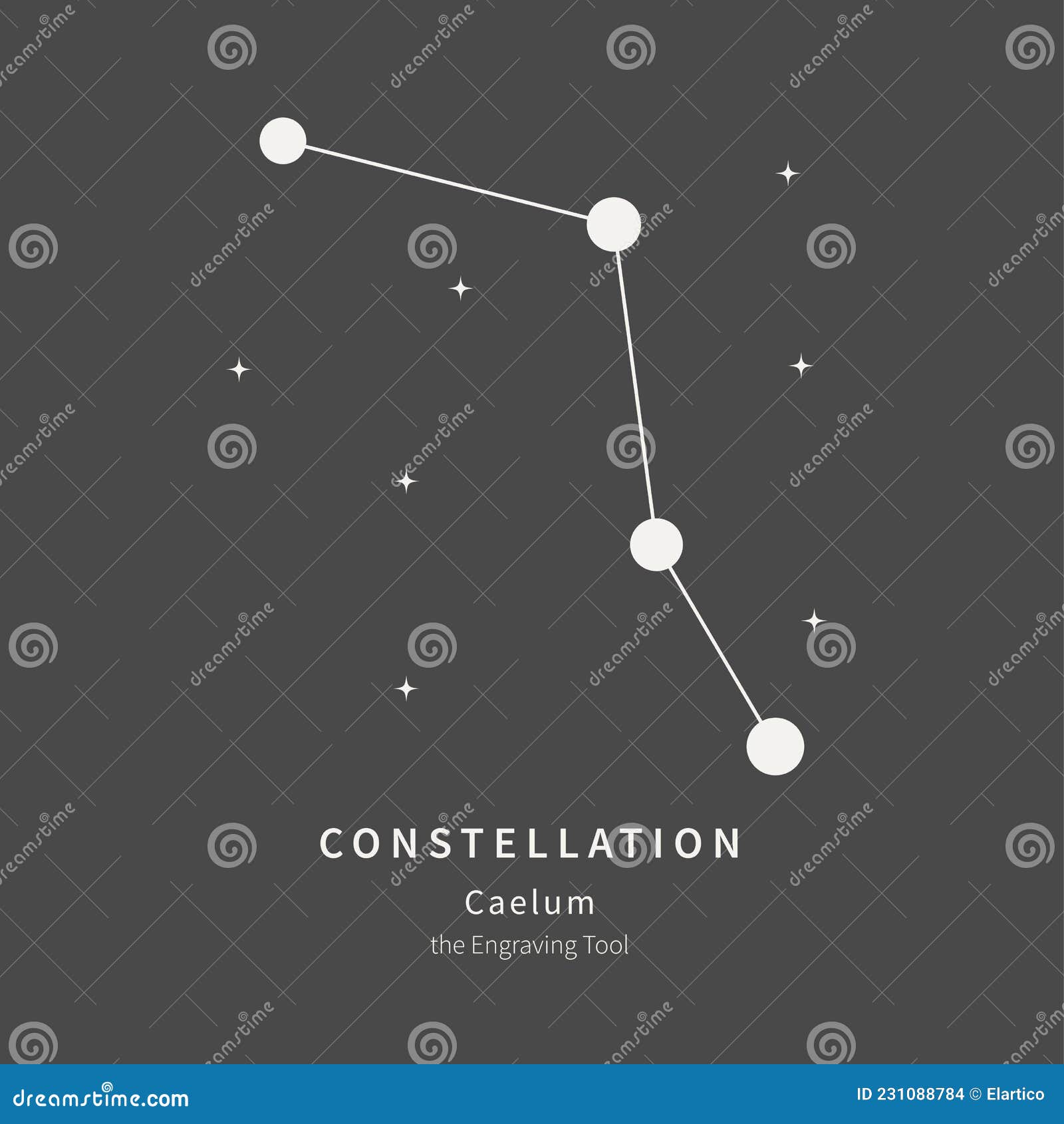 The Constellation of Caelum. the Engraving Tool - Linear Icon. Vector ...