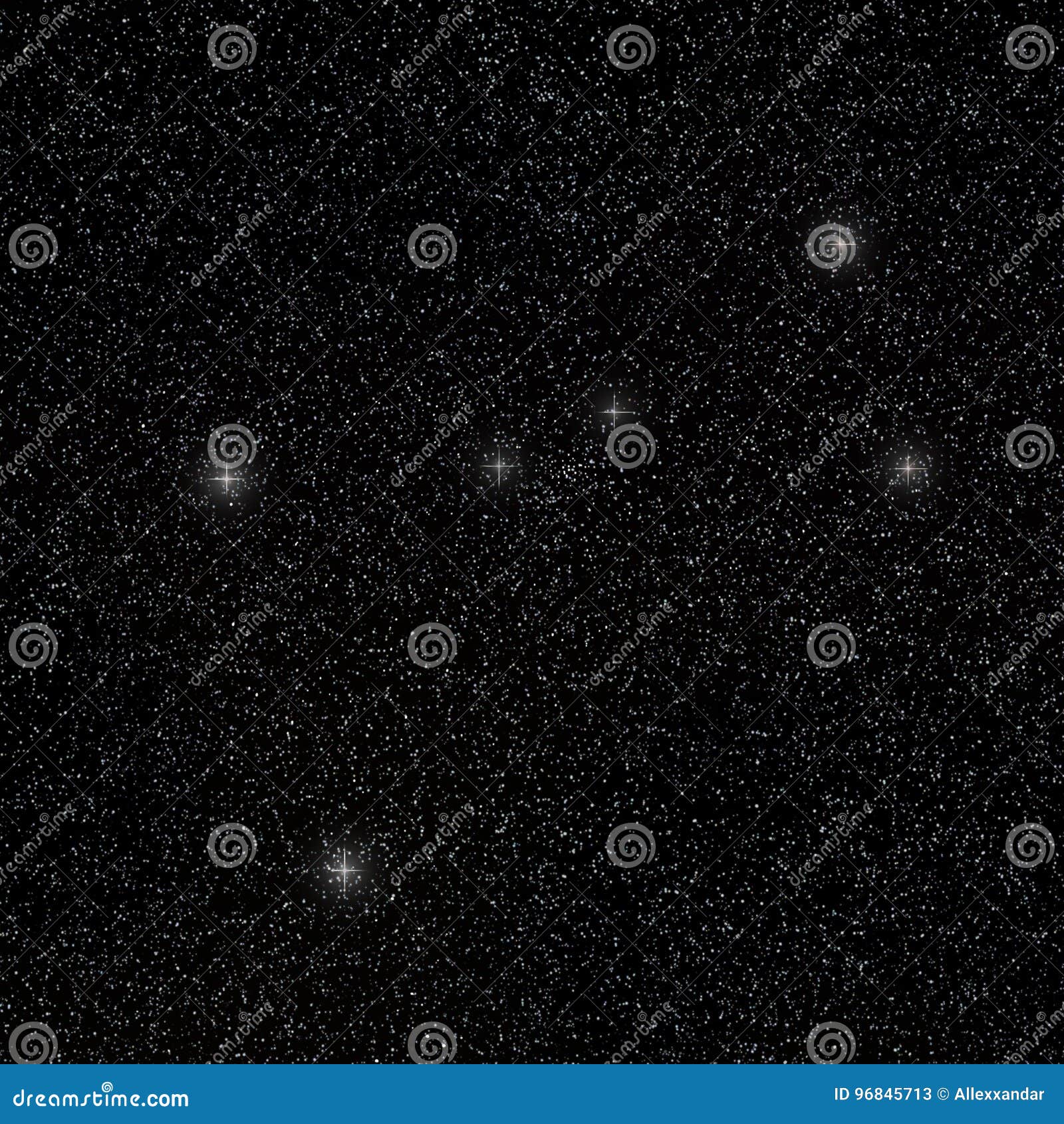 Constellation Cancer in Night Sky Stock Illustration - Illustration of ...