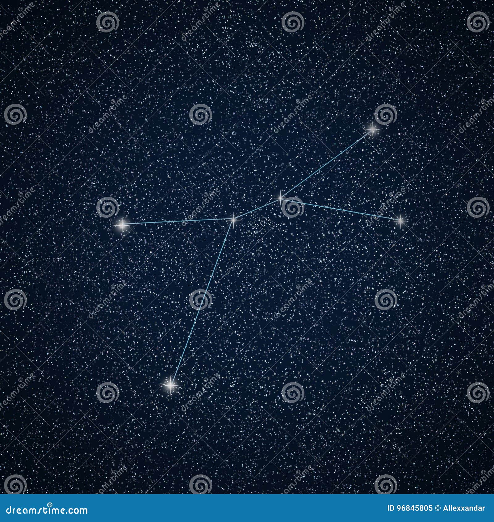 Constellation Cancer in Night Sky Stock Image - Image of cosmos ...