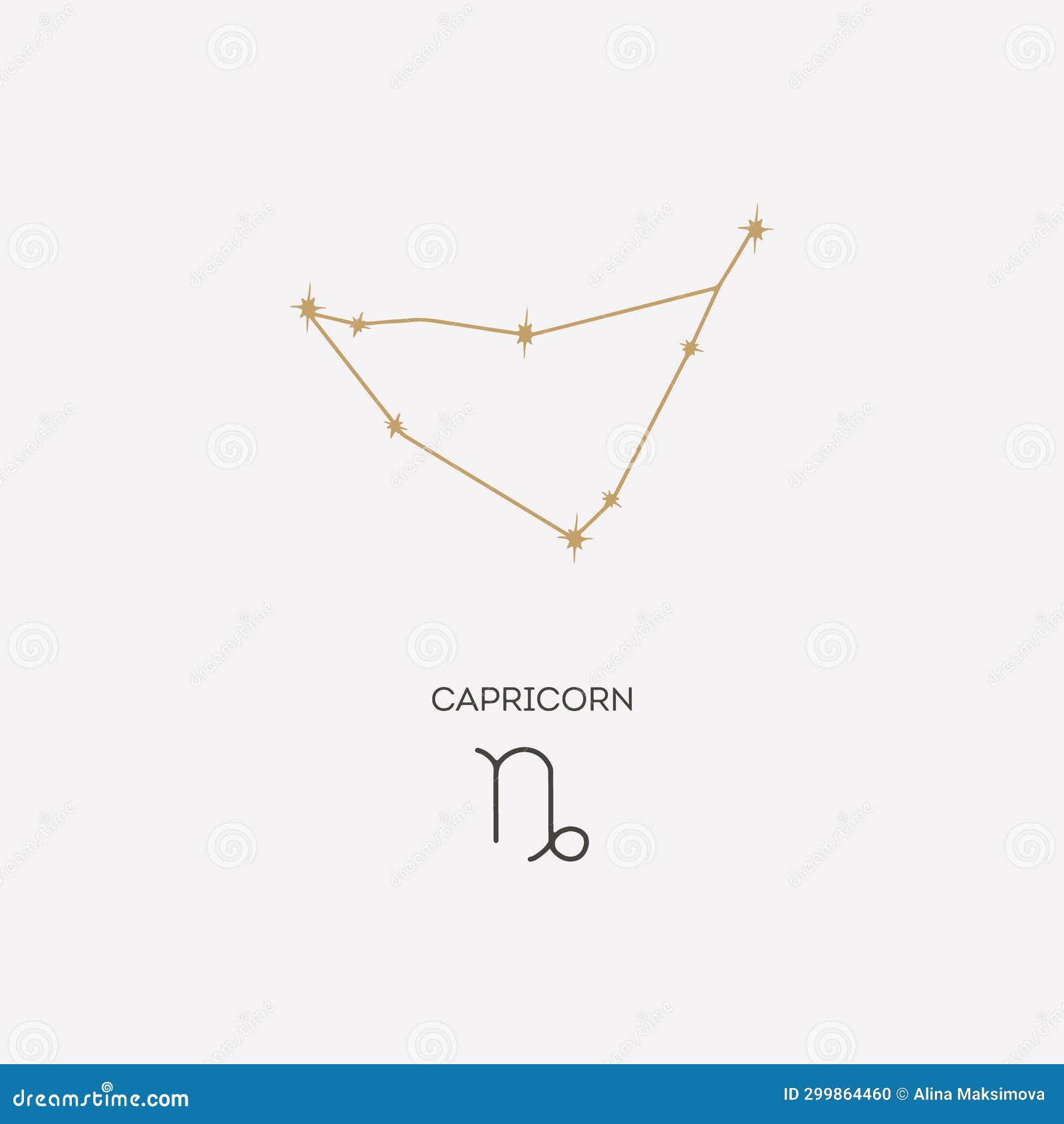 Constellation Capricorn Vector Illustration Stock Illustration ...