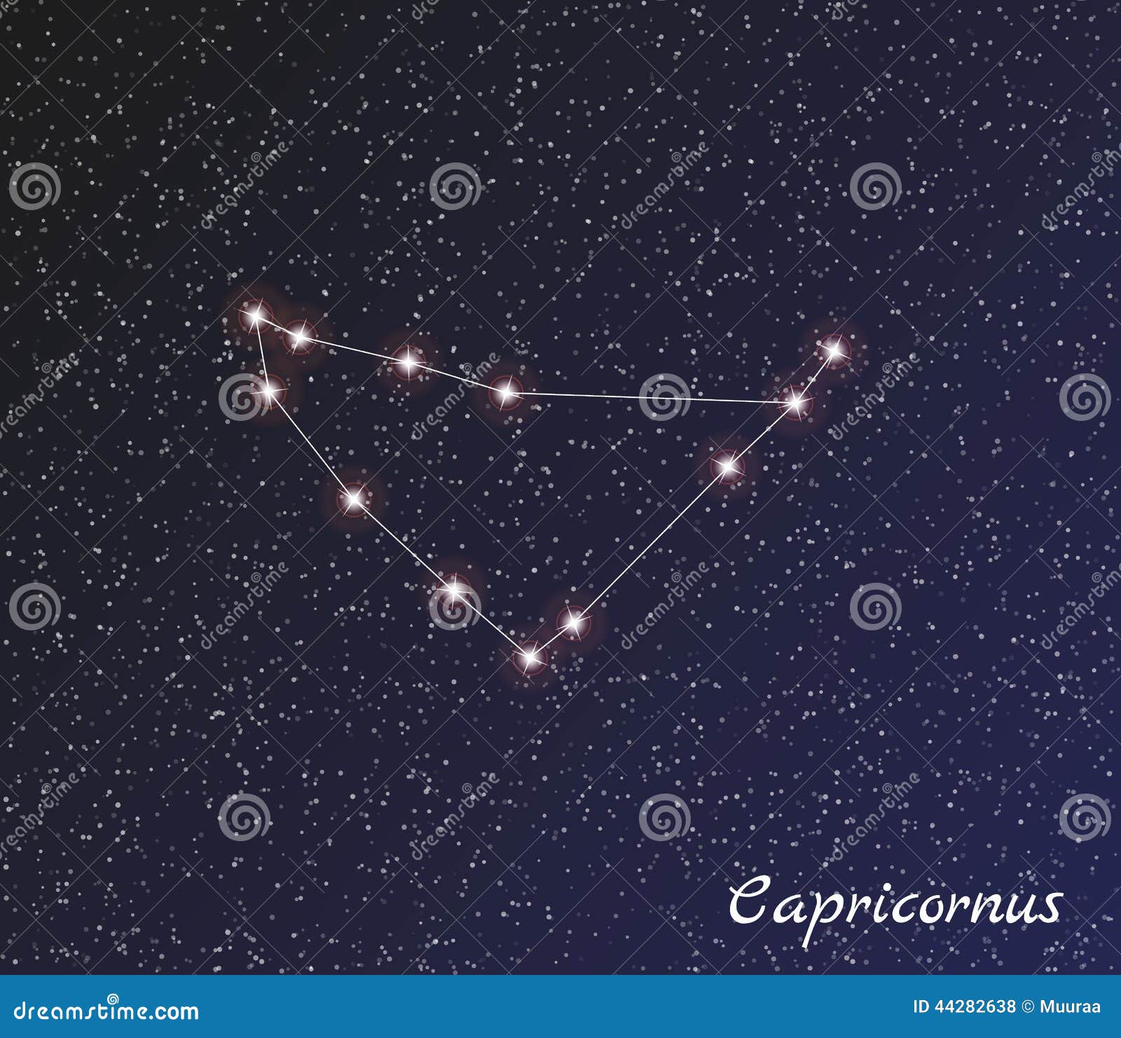 Constellation capricornus stock vector. Illustration of graphic - 44282638