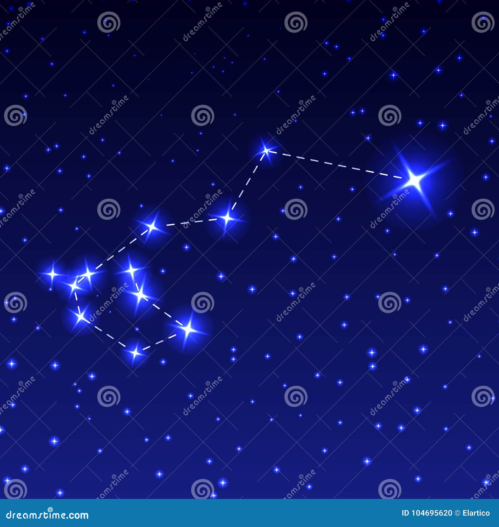 The Constellation of Carina in the Night Starry Sky. Vector ...